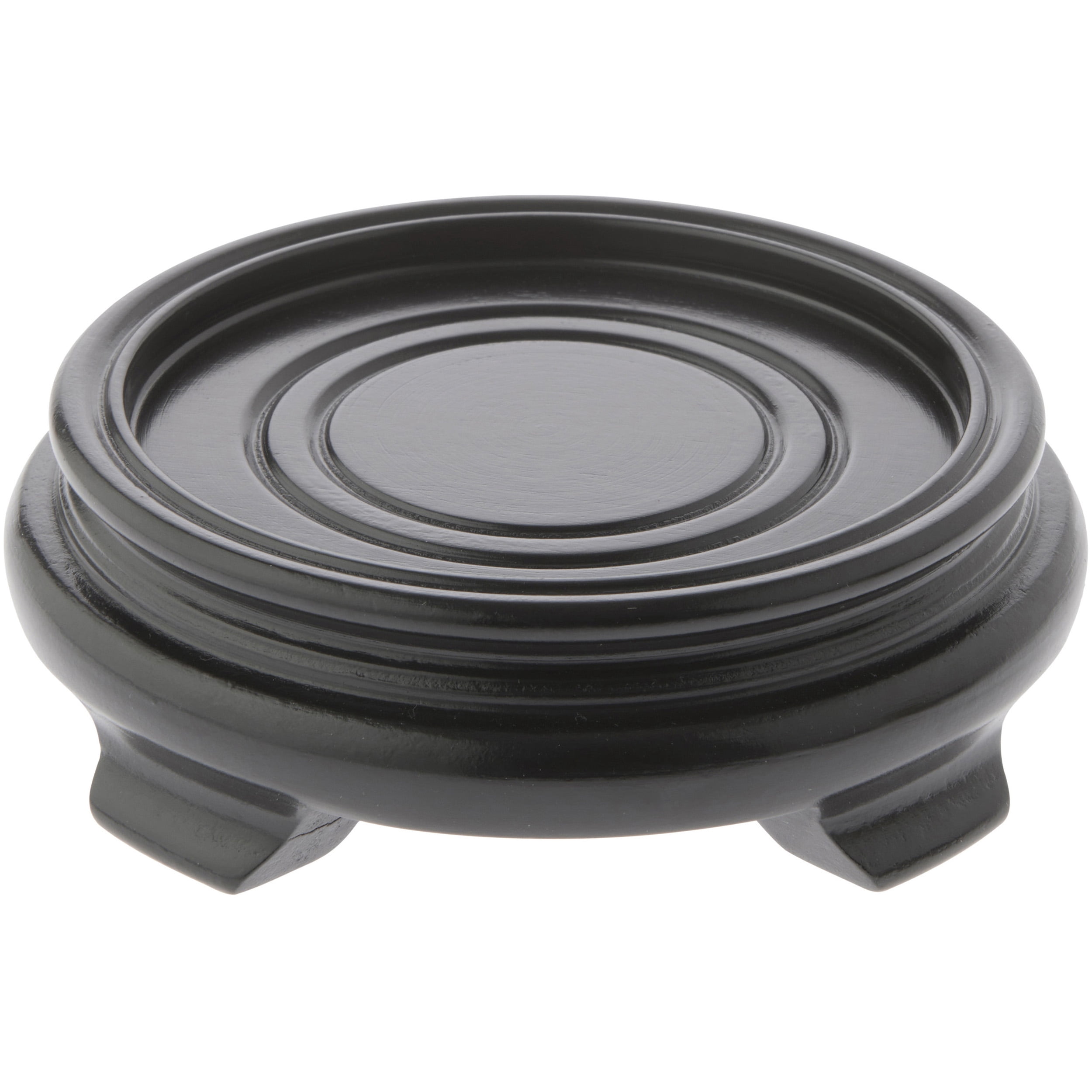 Plymor Black Round Wood Veneer Footed Display Base, 4.75" W x 4.75" D x ...