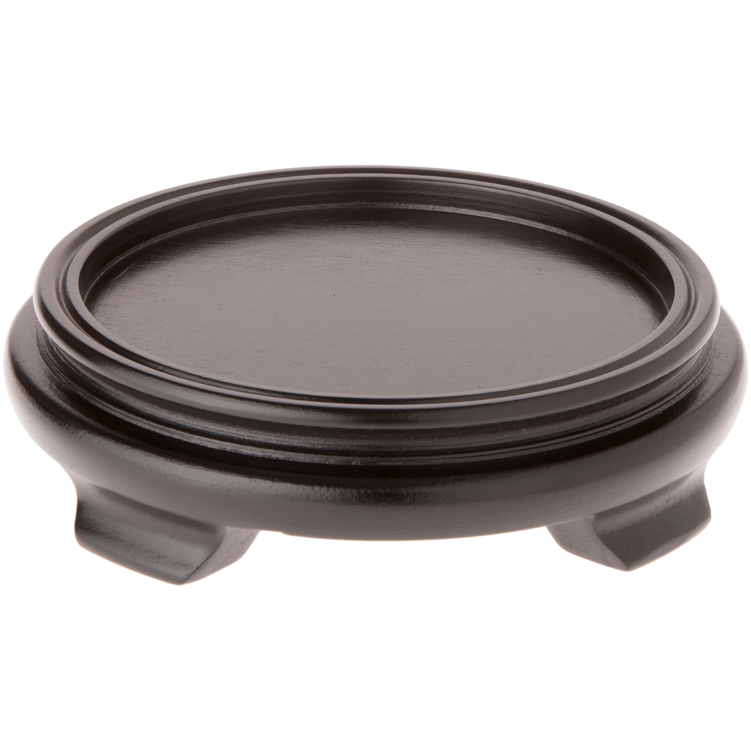 Plymor Black Round Wood Veneer Footed Display Base, 6.25" W x 6.25" D x ...