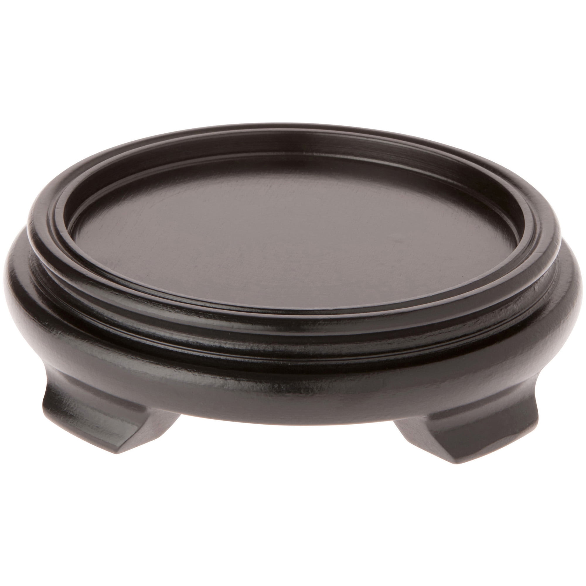 Plymor Black Round Wood Veneer Footed Display Base, 6" W x 6" D x 1.75 ...
