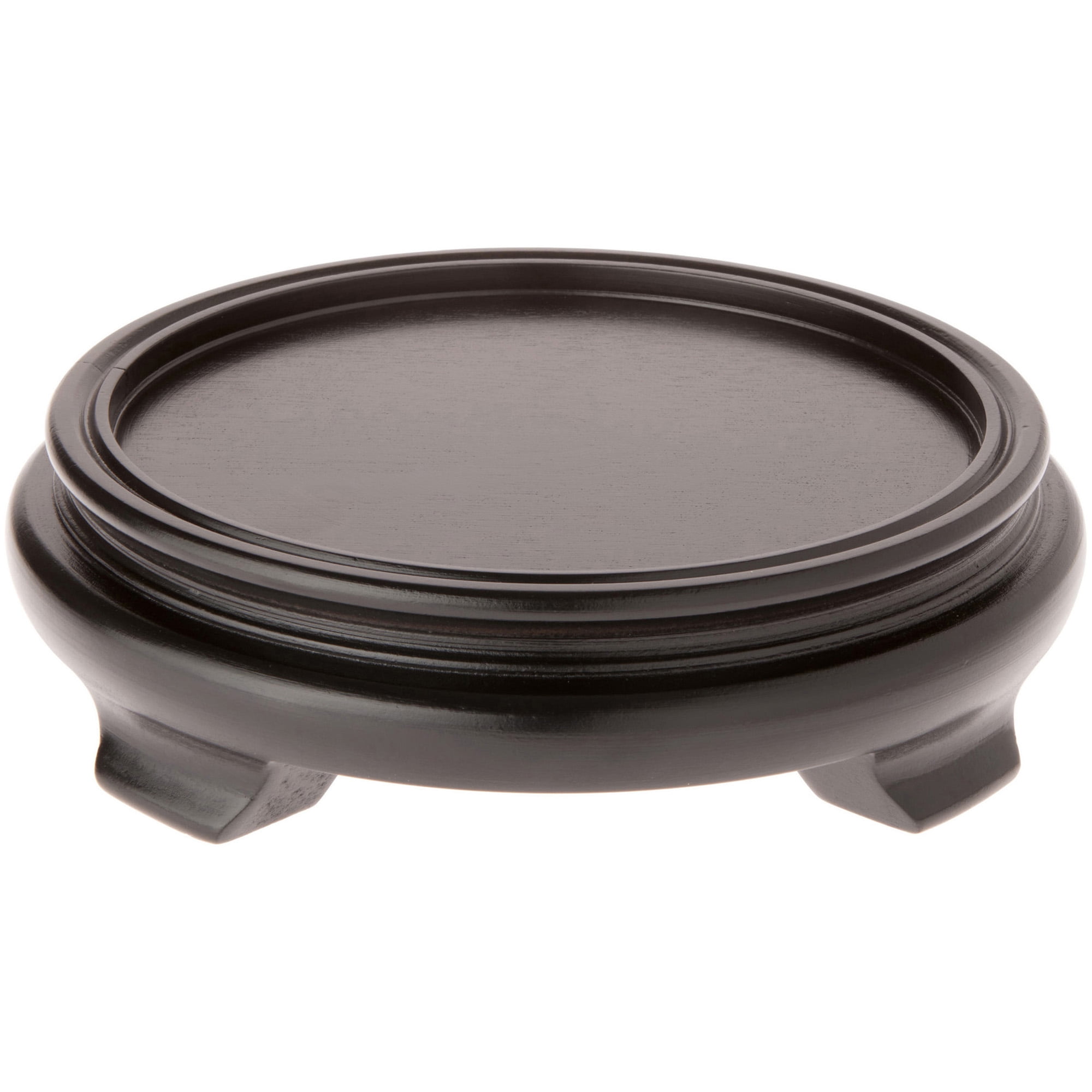 Plymor Black Round Wood Veneer Footed Display Base, 7.5" W x 7.5" D x 2 ...