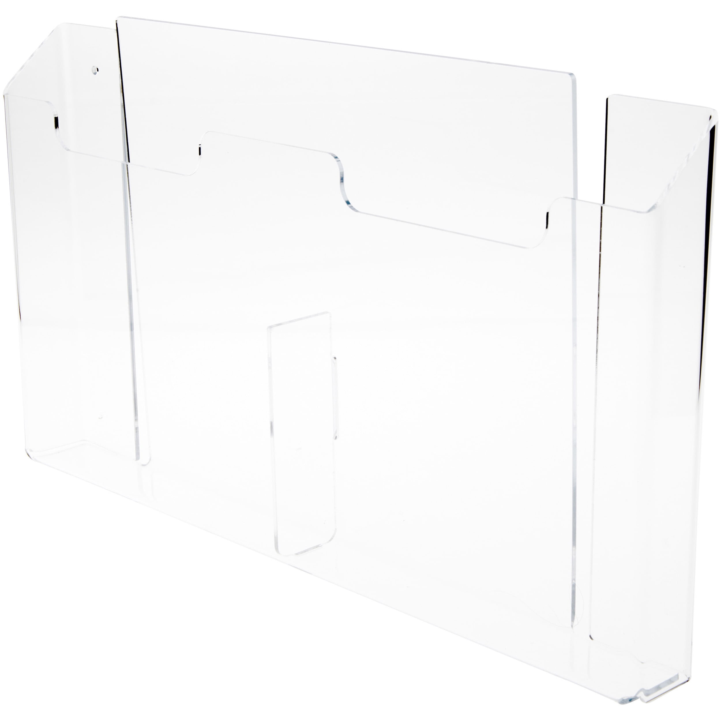 Plymor Clear Acrylic 2-Pocket Paper Literature Holder (Wall Mount ...