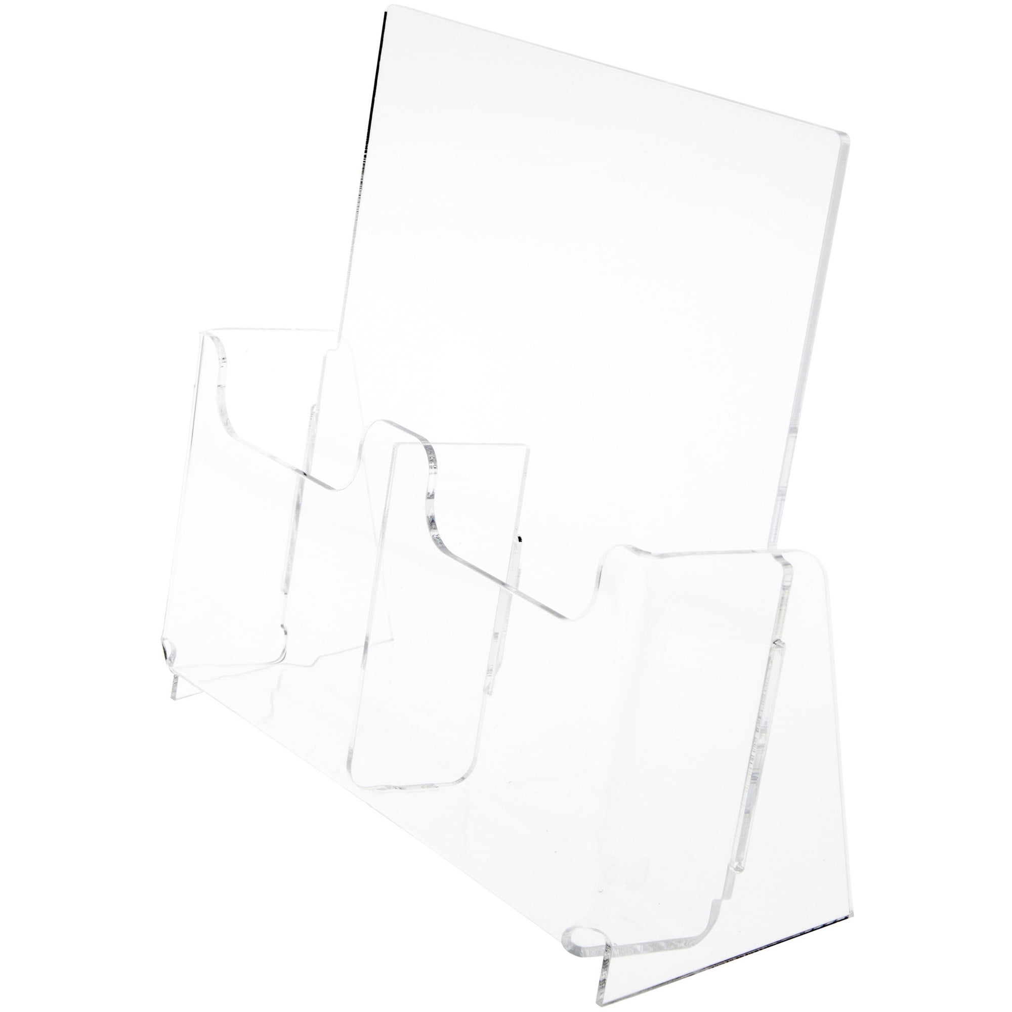 Plymor Clear Acrylic 2-Pocket Tri-Fold Brochure Literature Holder ...