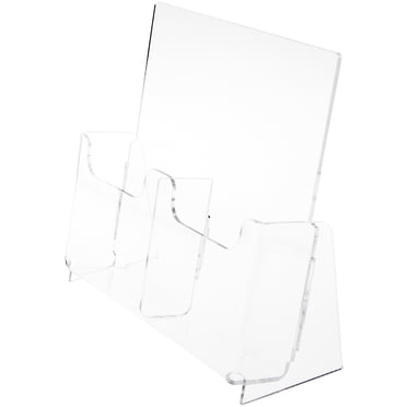 Plymor Clear Acrylic Pinch-Style Tri-Fold Brochure Literature Holder ...