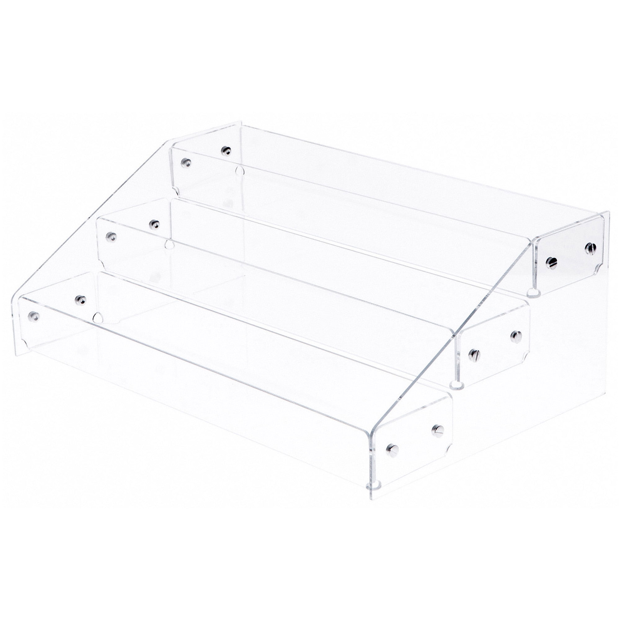 Plymor Clear Acrylic 3-Level Forward-Tilt Card Display Rack, 18.375" W ...