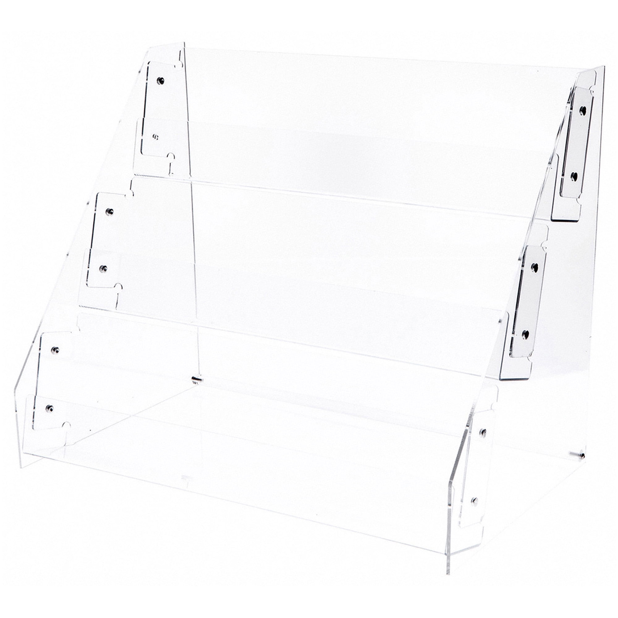 Plymor Clear Acrylic 3-Level Tilted Card Display Rack, 24.375" W x 14. ...