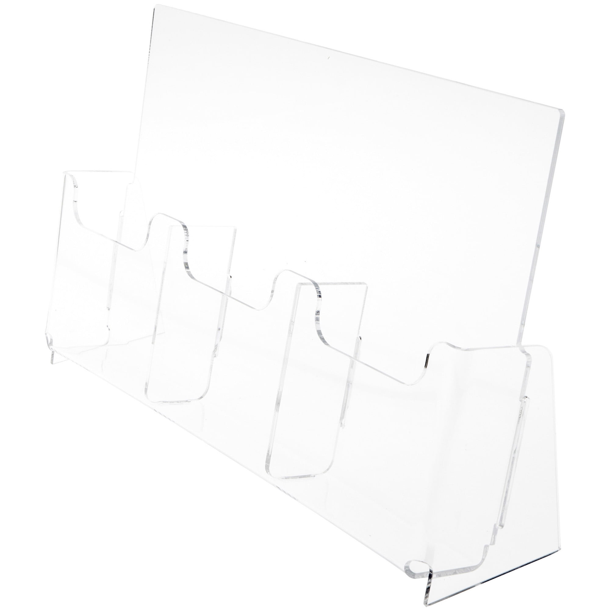 Plymor Clear Acrylic 3-Pocket Tri-Fold Brochure Literature Holder ...