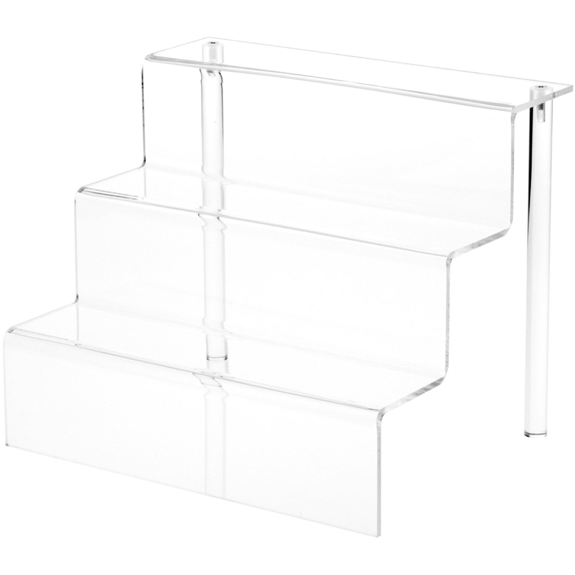 Plymor Clear Acrylic 3-Step Display Stairs, 9.5" H x 12" W x 9.5" D ...