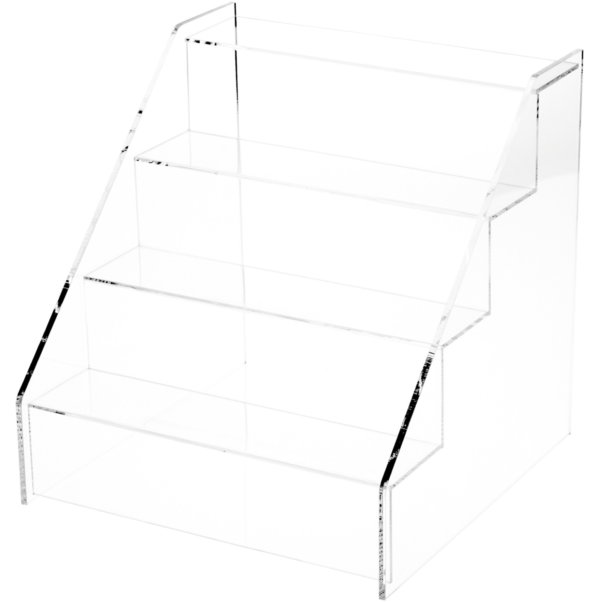 Plymor Clear Acrylic 4-Step Open Front Display Stairs, 10.25" W x 10.5 ...