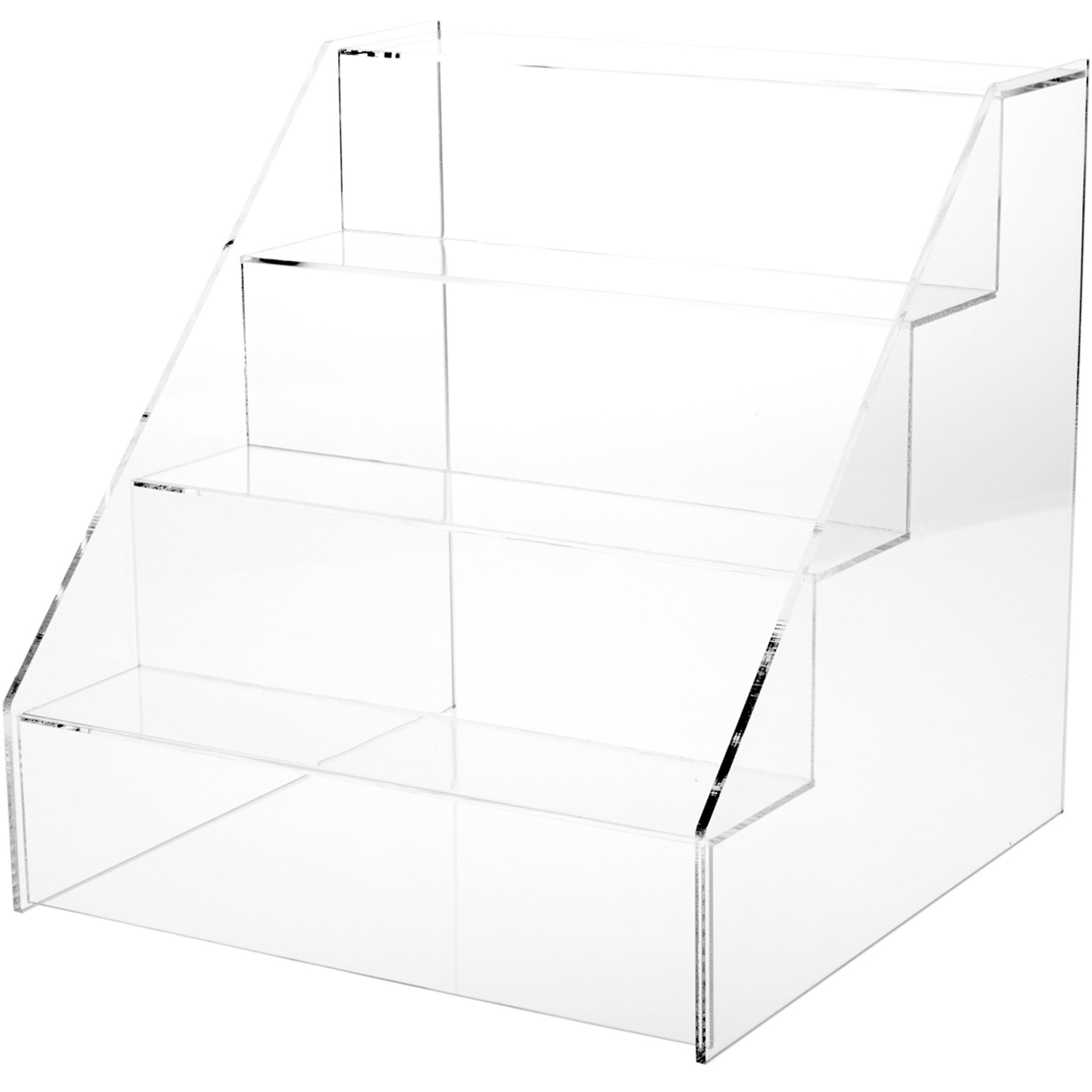 Plymor Clear Acrylic 4-Step Open Front Display Stairs, 12.375" W x 12. ...