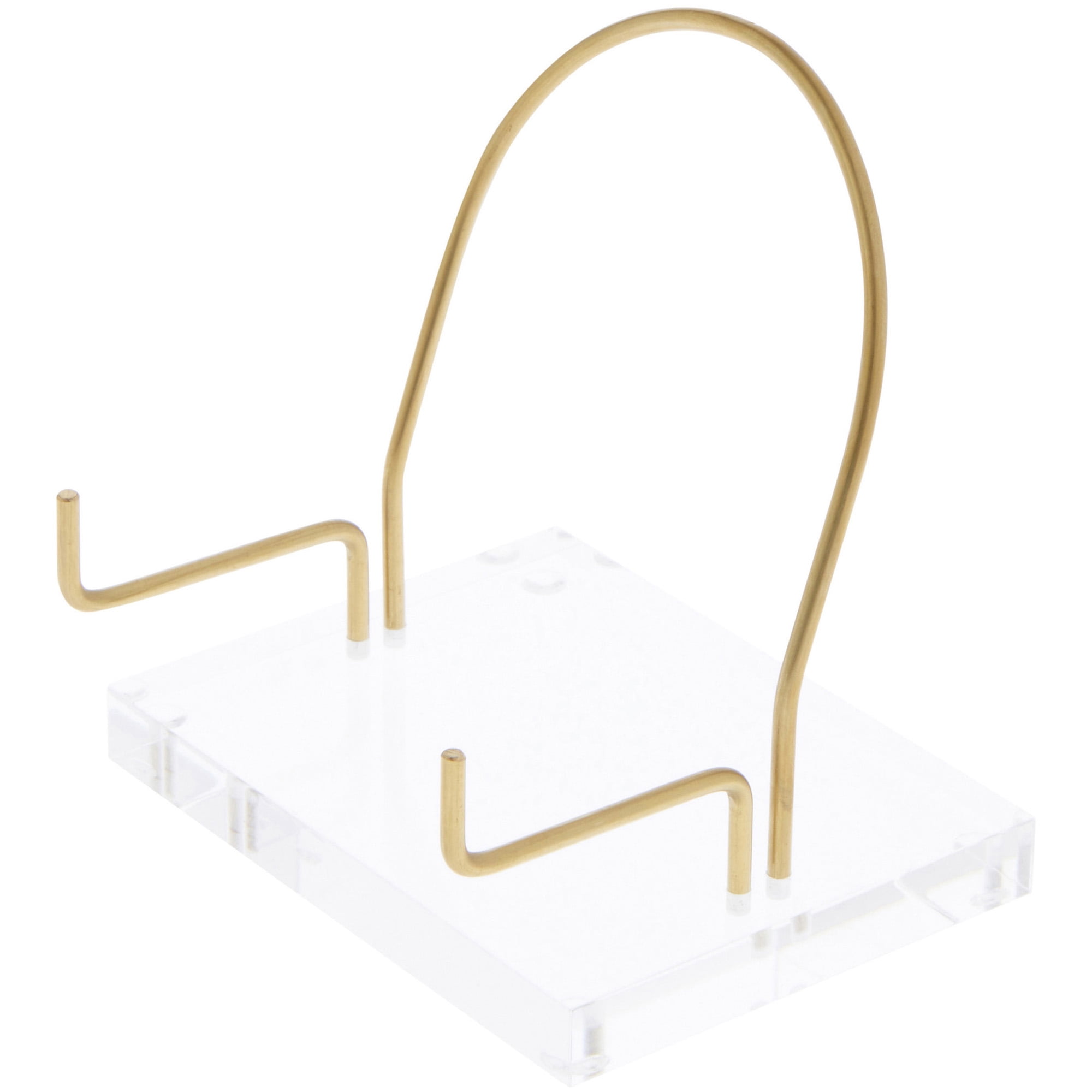 Plymor Clear Acrylic Base with Adjustable Brass Rods and Curved Back to ...