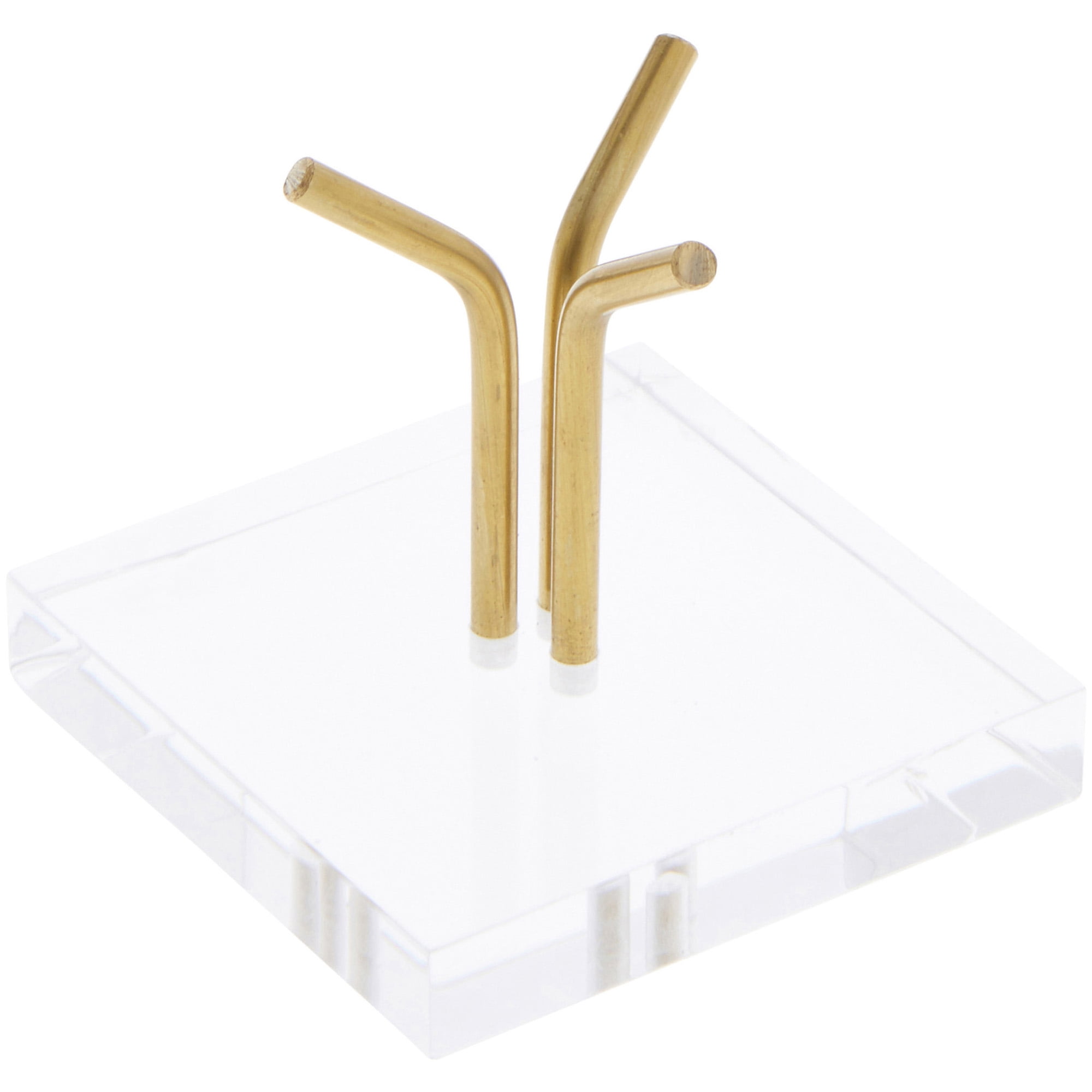 Plymor Clear Acrylic Base with 3 Angled Brass Pegs to Hold Egg, Marble ...