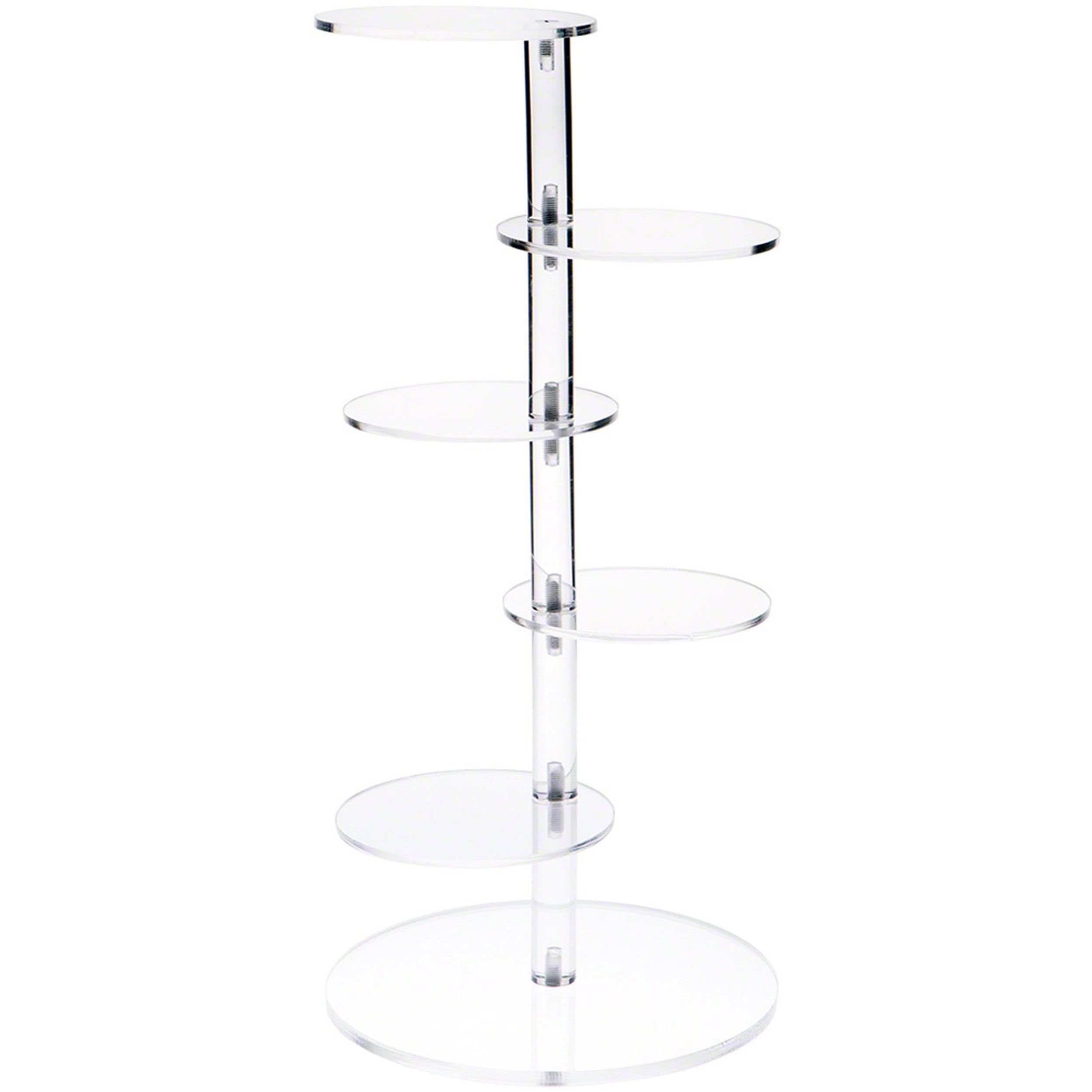 Plymor Clear Acrylic Beveled 5-Shelf Display Riser / Tower, 21" H x 10 ...
