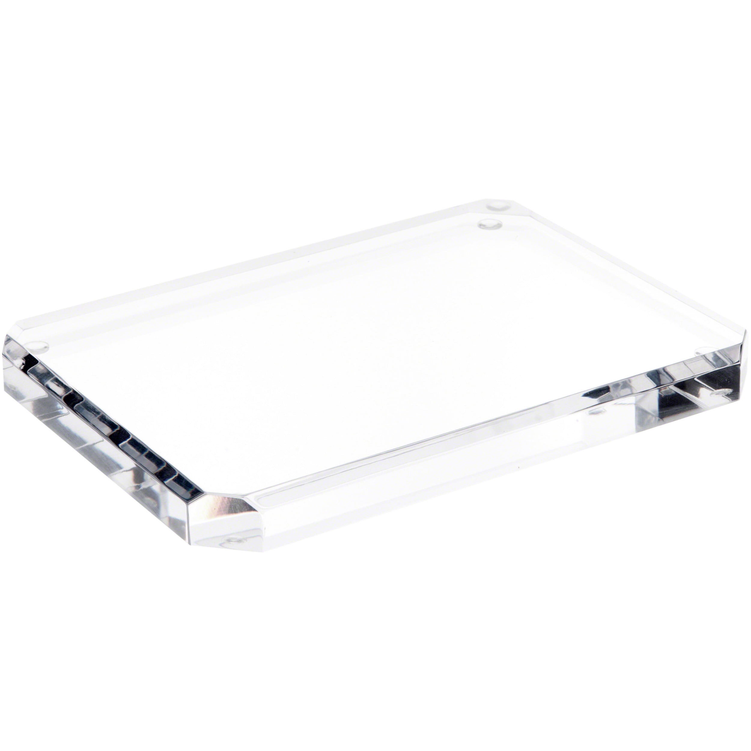Plymor Clear Acrylic Beveled Corner-Cut Rectangular Display Base, 8" W ...