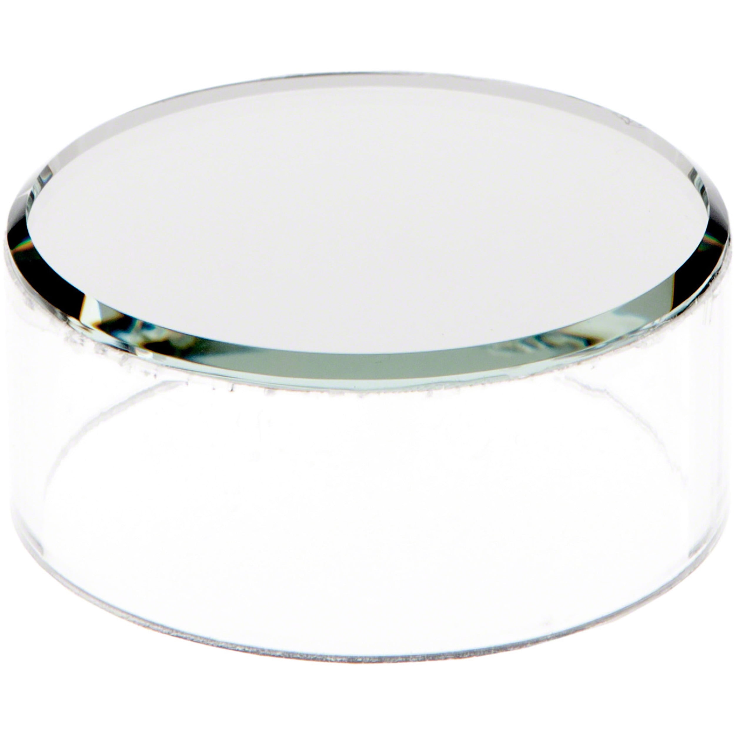 Plymor Clear Acrylic Cylinder Display Riser with Mirror Top, 1" H x 2.5 ...