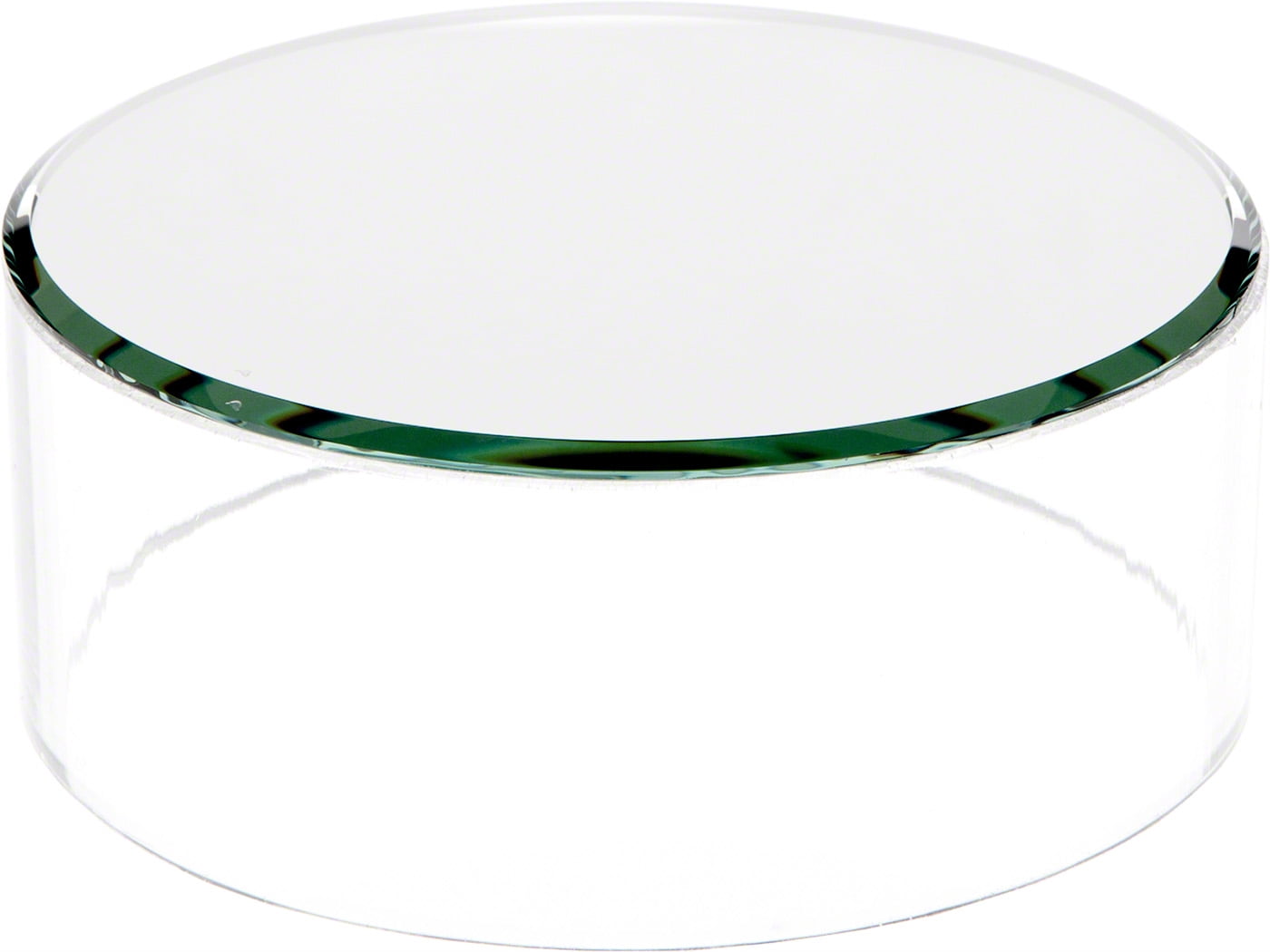 Plymor Clear Acrylic Cylinder Display Riser with Mirror Top, 2" H x 5 ...