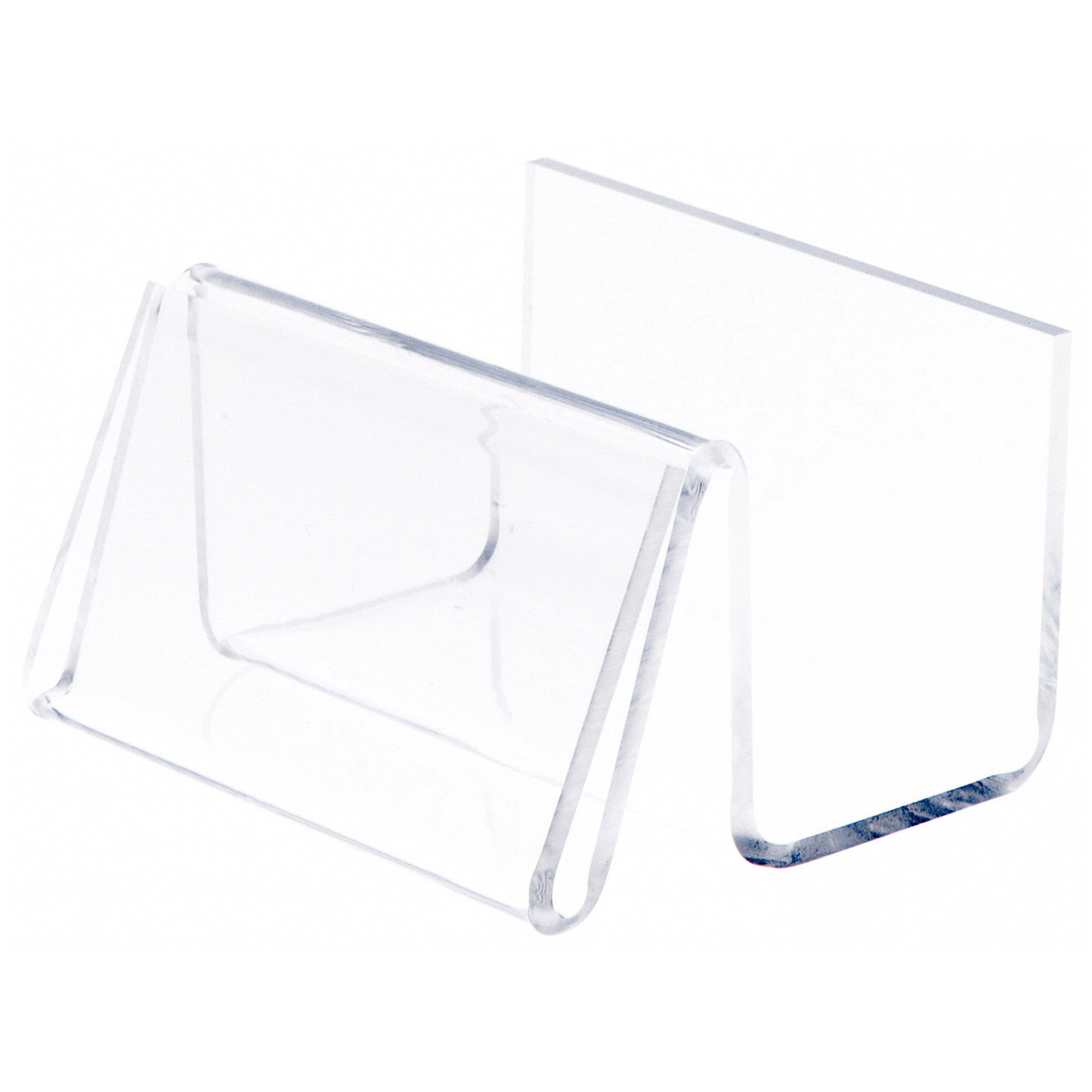 Plymor Clear Acrylic Deluxe Business Card Holder & Display (Horizontal), 3.5" W x 3" D x 2" H ...