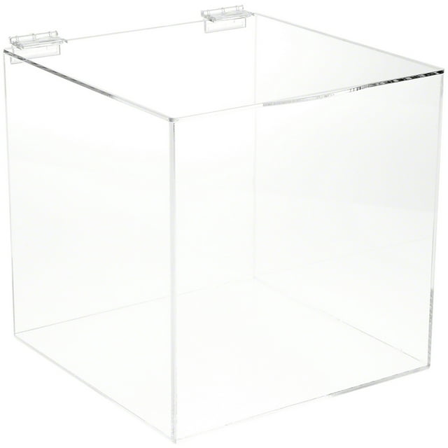 Plymor Clear Acrylic Display Case Box With Hinged Lid, 10" x 10" x 10 ...