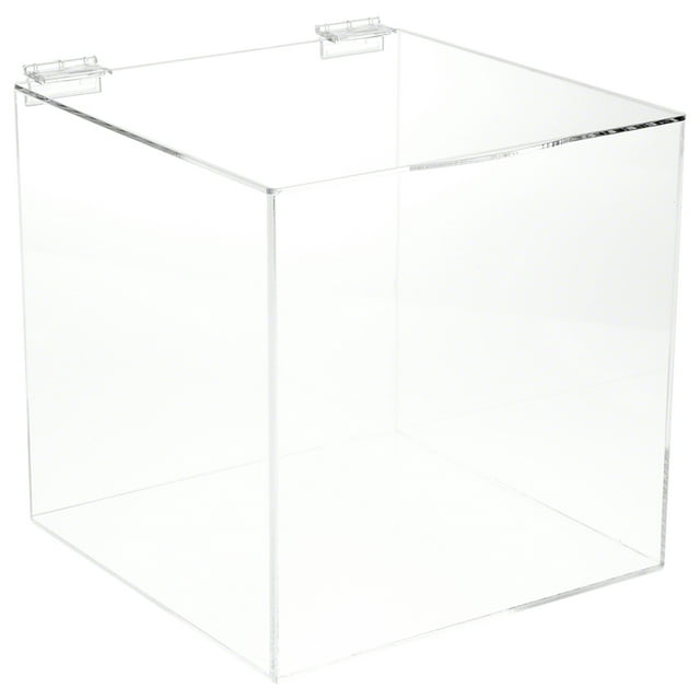 Plymor Clear Acrylic Display Case Box With Hinged Lid, 10" x 10" x 10 ...