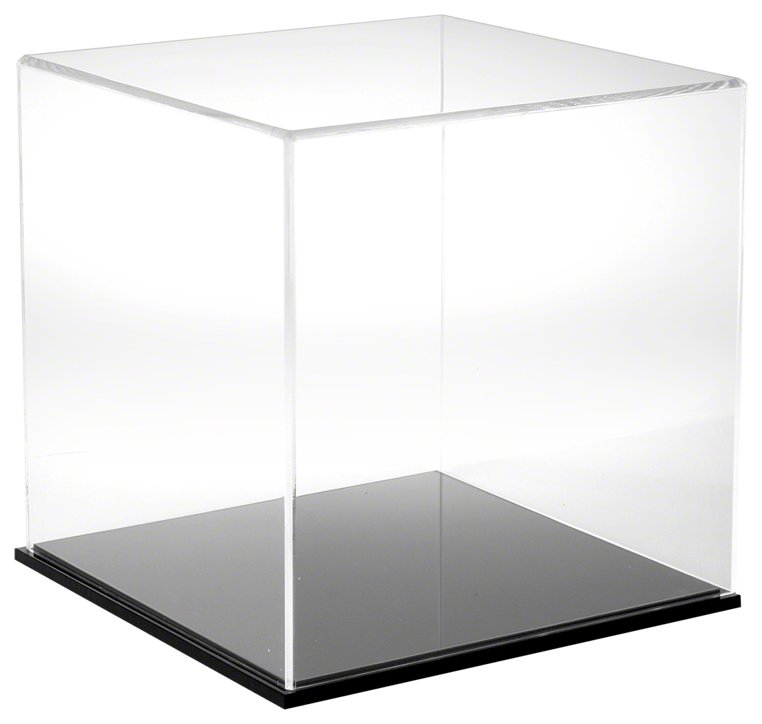 Plymor Clear Acrylic Display Case with Black Base, 12" x 12" x 12 ...