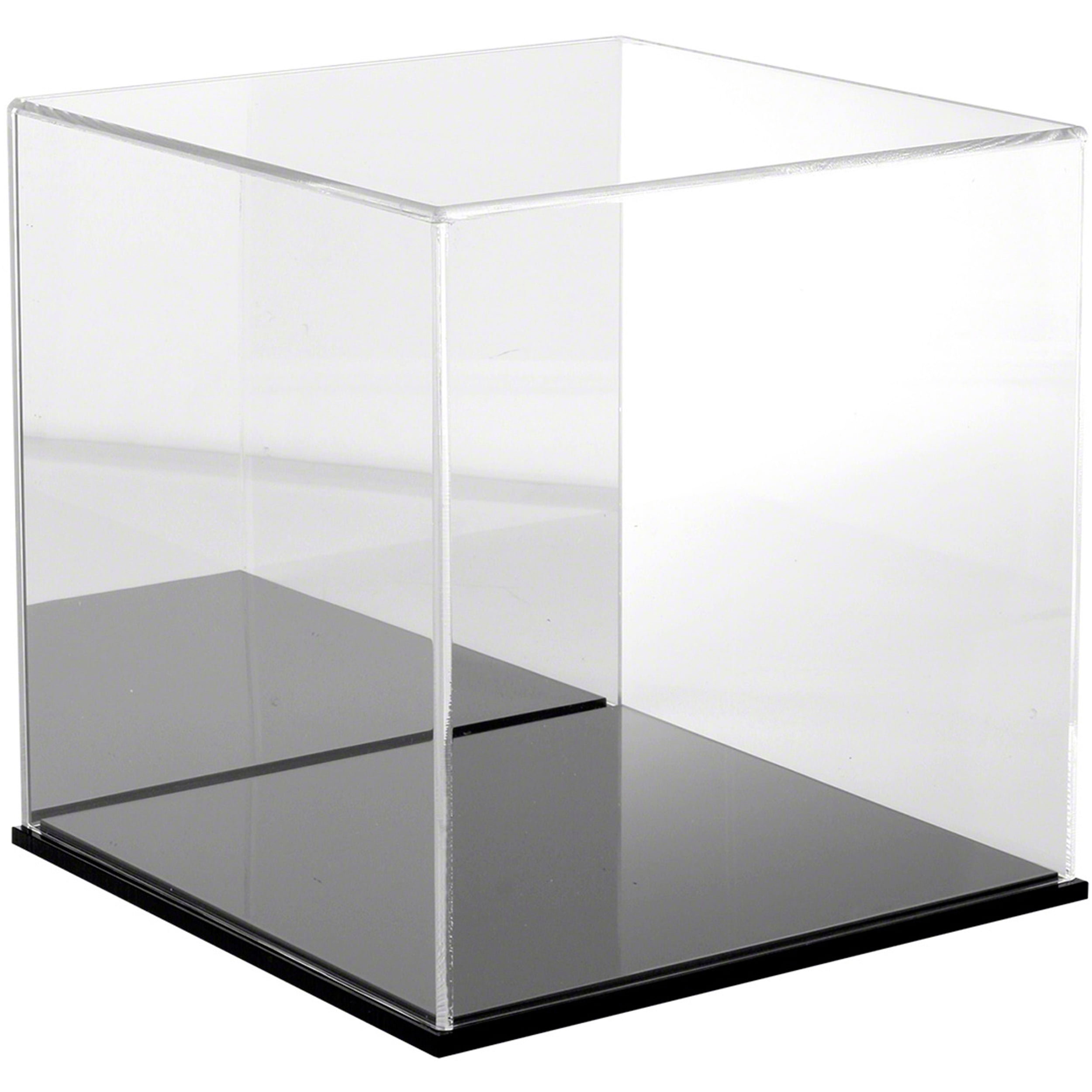 Plymor Clear Acrylic Display Case with Black Base (Mirror Back), 12" x ...