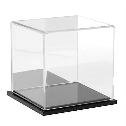 Plymor Clear Acrylic Display Case with Black Base (Mirror Back), 4" x 4 ...