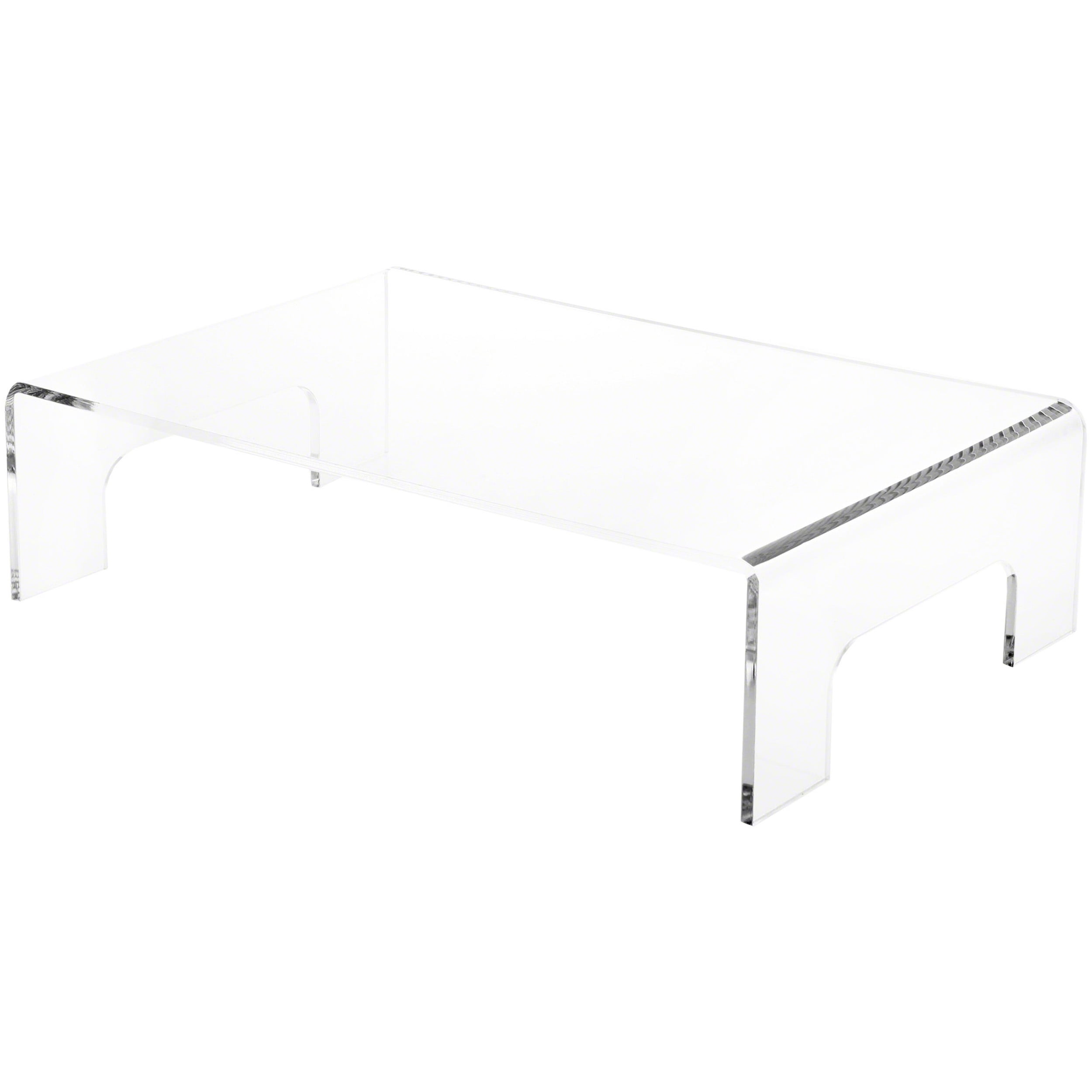 Plymor Clear Acrylic Display Riser with Tray Handles, 4" H x 15" W x 10 ...