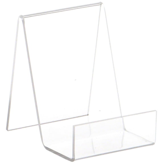 Plymor Clear Acrylic Flat Back Display Easel With 1.5" Box Ledge, 4" H ...