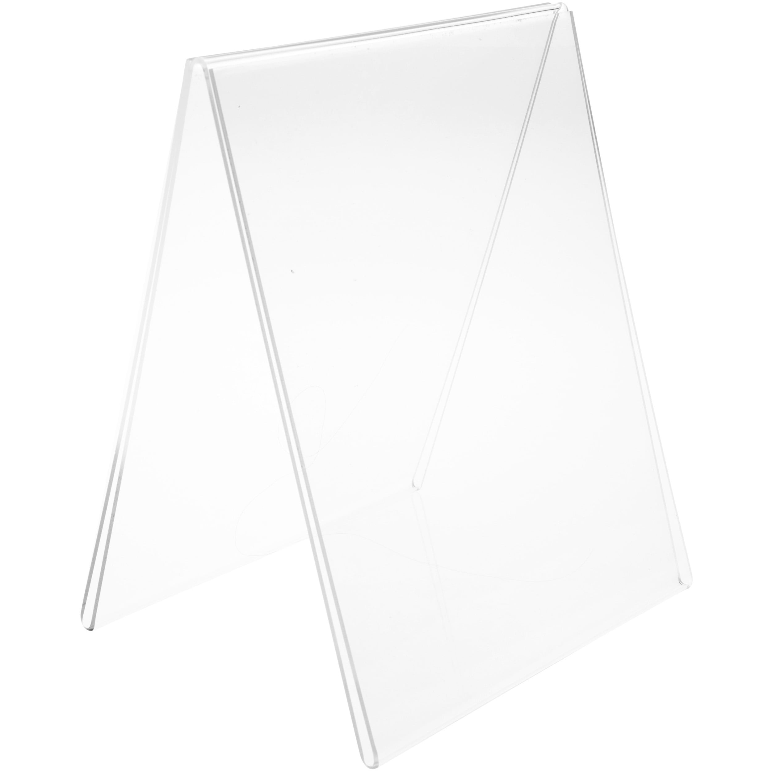Plymor Clear Acrylic Folded A-Frame Holder for 2 Signs or Photo, 8" H x ...