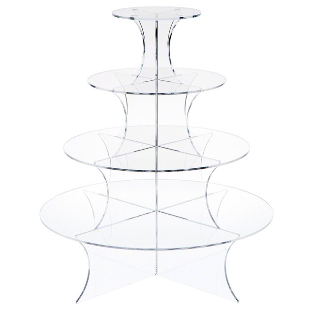 Plymor Clear Acrylic Graduated 4-Tiered Round Display Riser, 21.75" H x ...