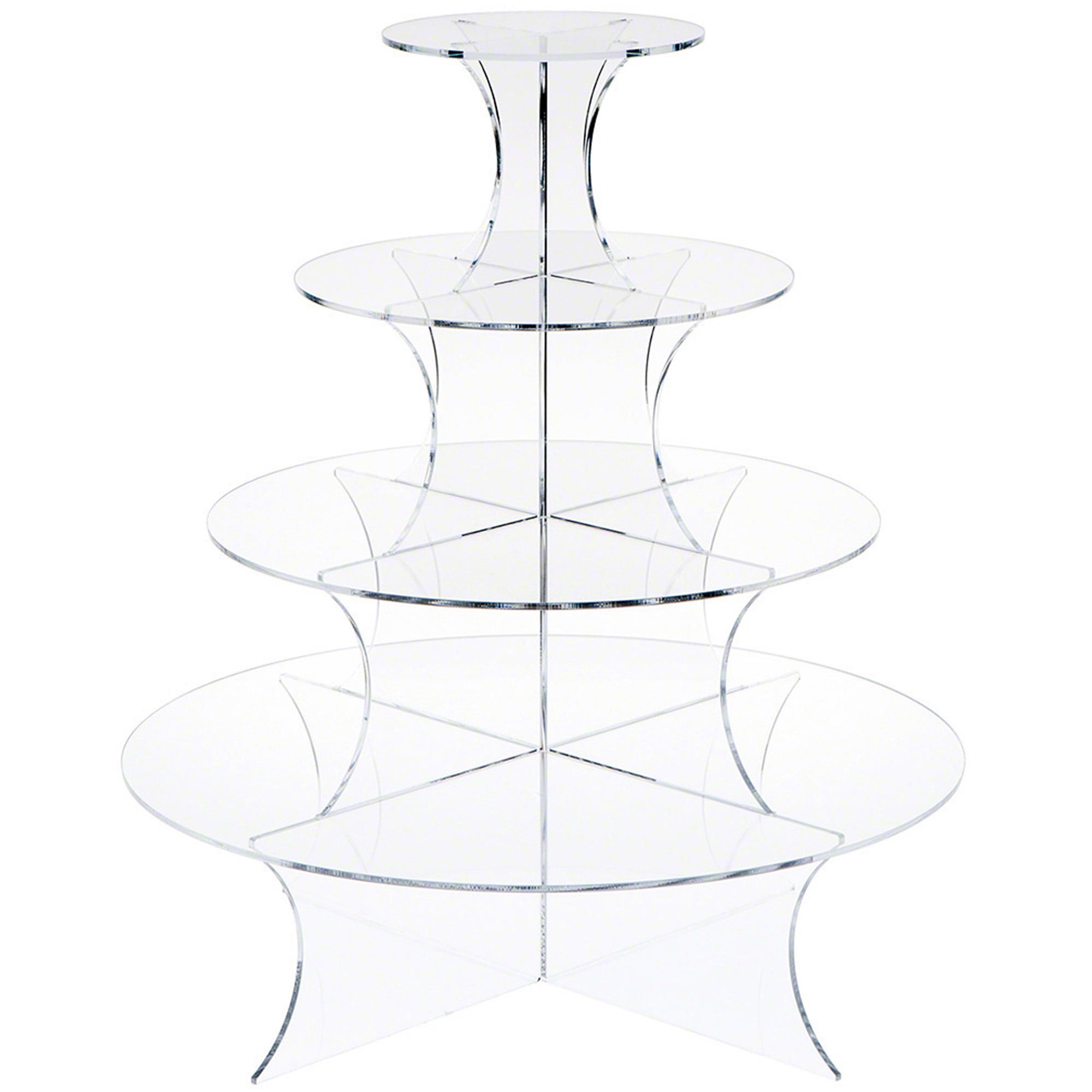 Plymor Clear Acrylic Graduated 4-Tiered Round Display Riser, 21.75" H x ...