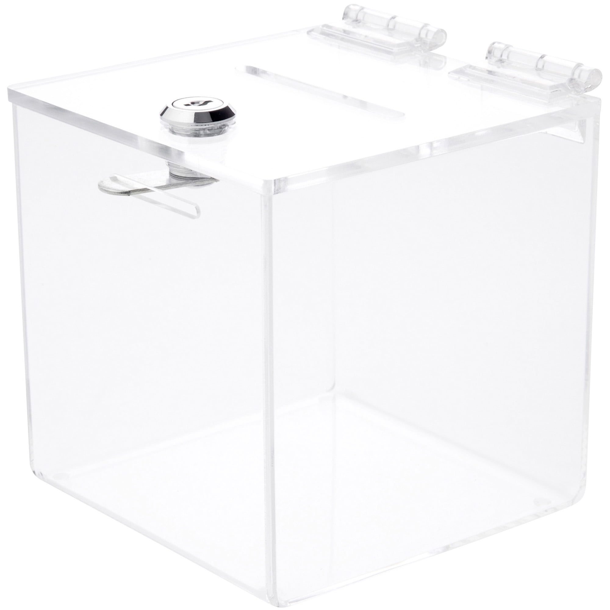 Plymor Acrylic Locking Box, Ballot/Collection/Donation, 5x5x5.25in (12 ...