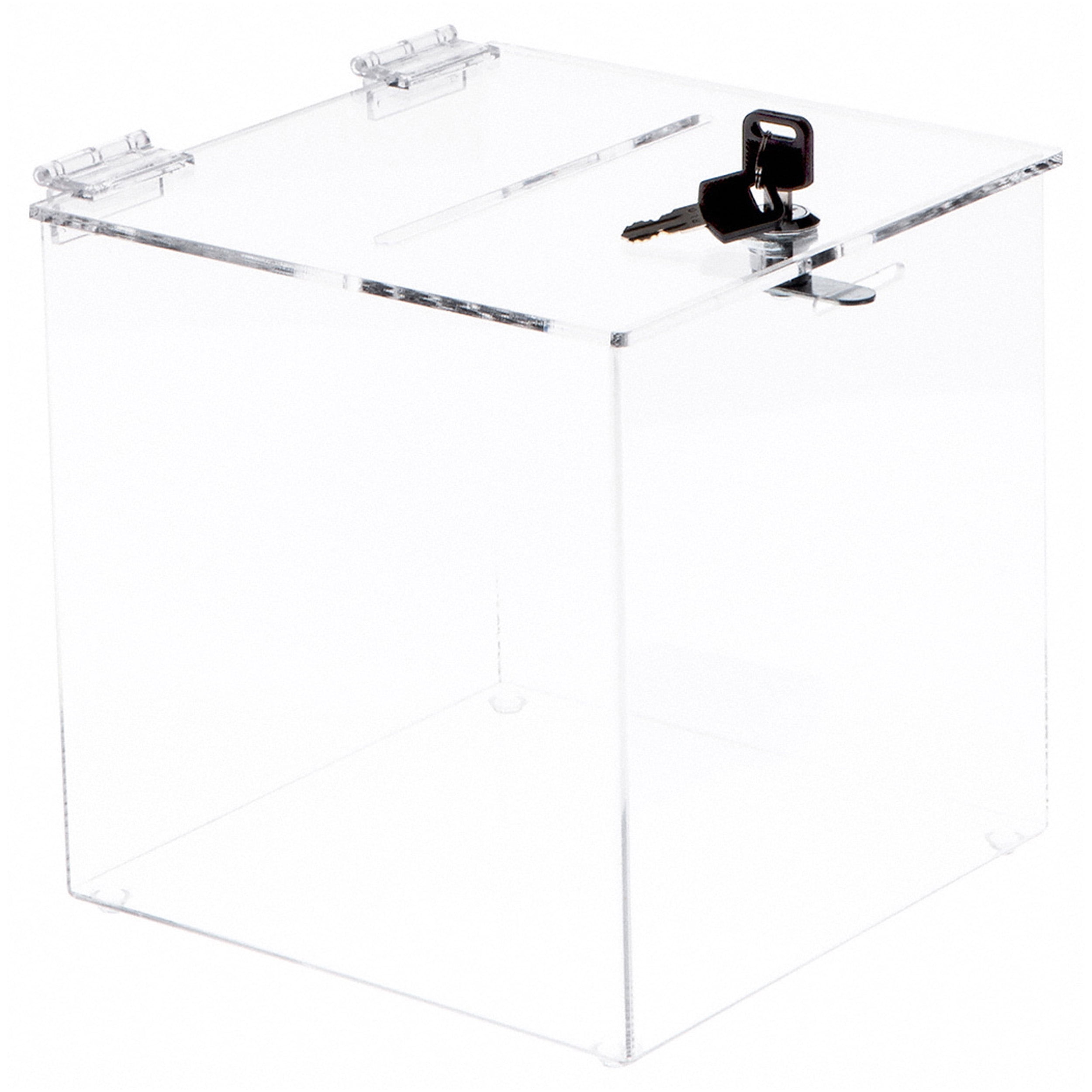 Plymor Clear Acrylic Locking Ballot / Collection / Donation Box, 8" W x ...