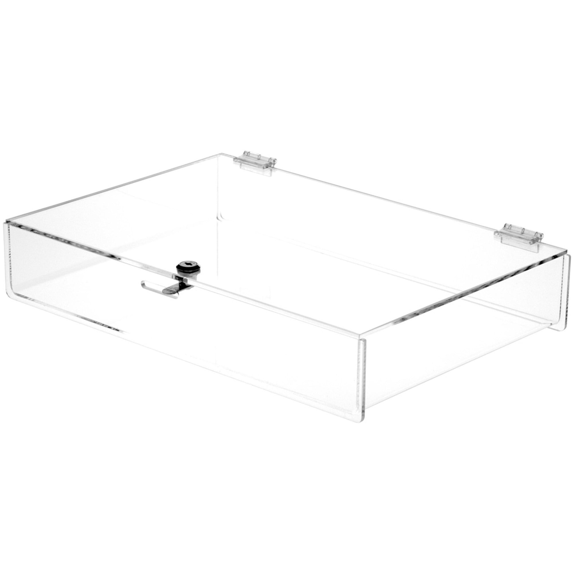 Plymor Clear Acrylic Locking Countertop Display Case, 2.75" H x 18" W x ...
