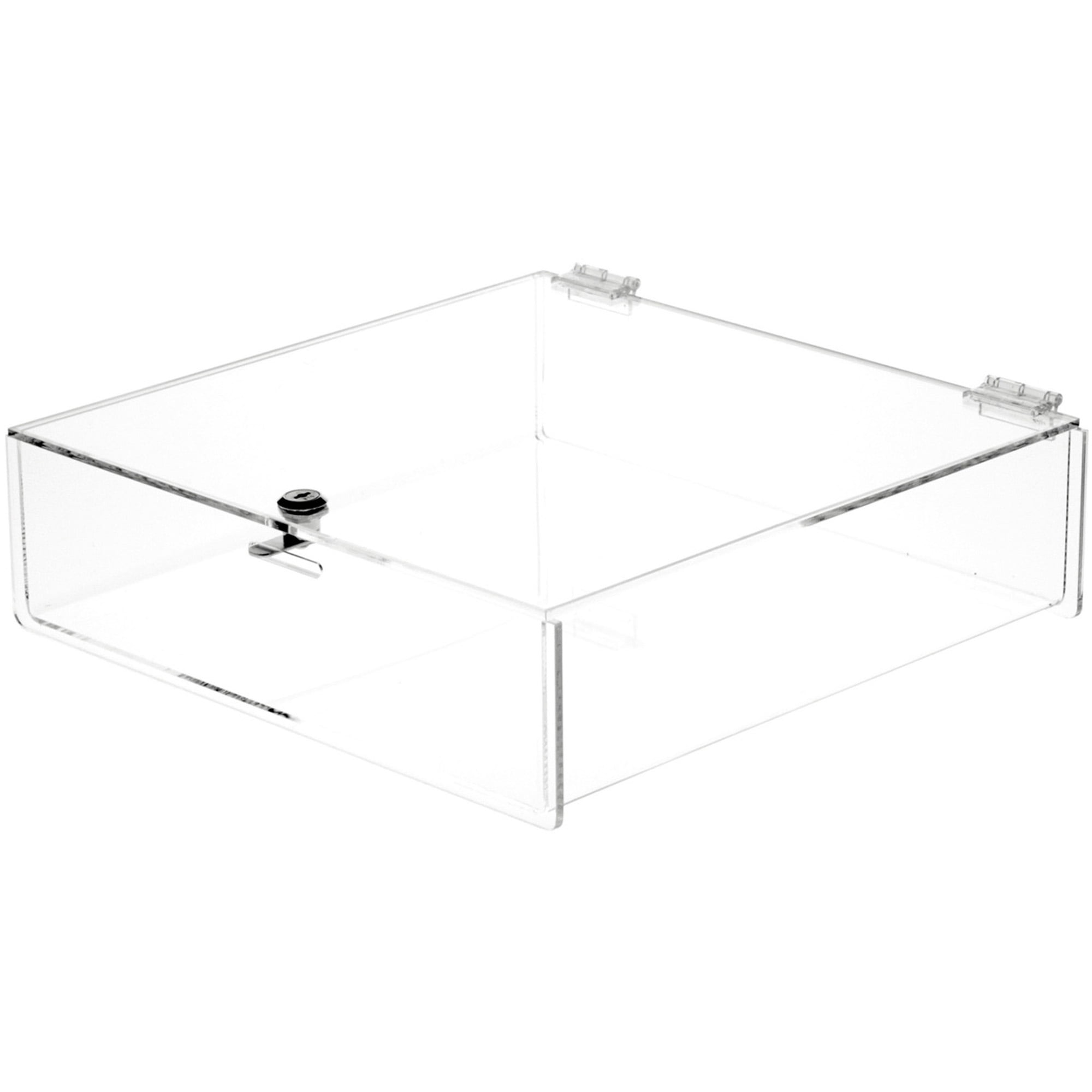 Plymor Clear Acrylic Locking Countertop Display Case, 4" H x 14" W x 14 ...