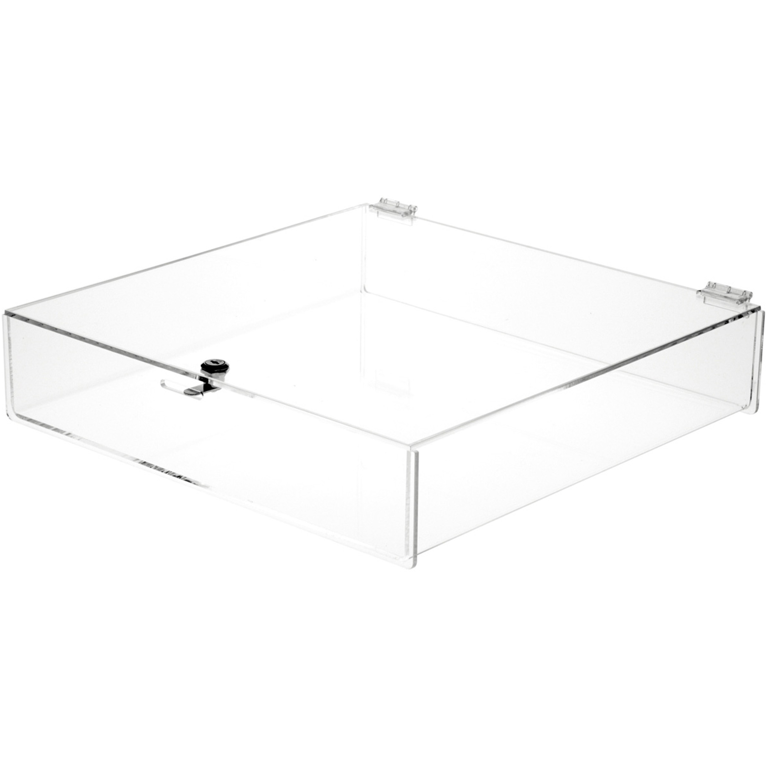 Plymor Clear Acrylic Locking Countertop Display Case, 4" H x 18" W x 18 ...