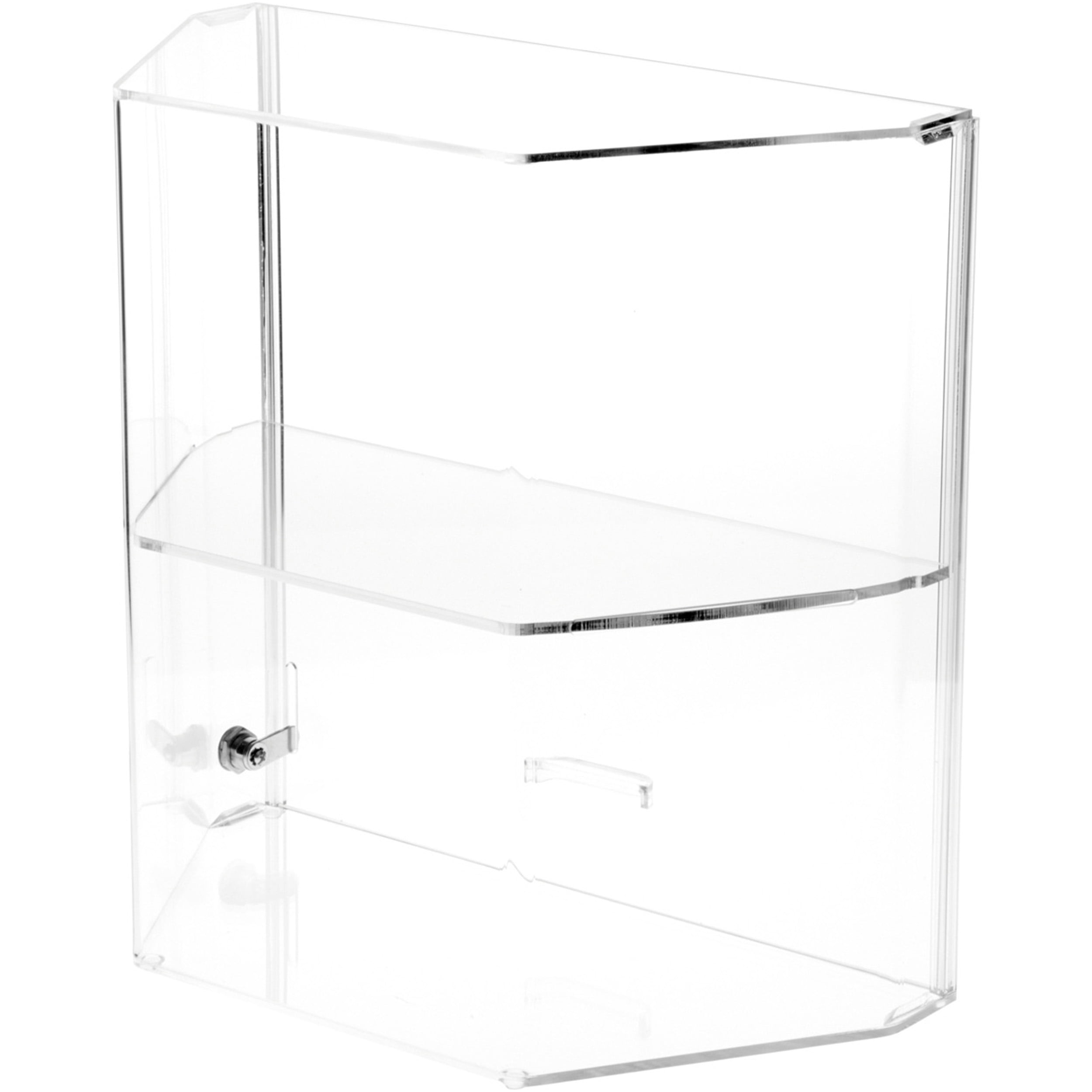 Plymor Clear Acrylic Locking Display Case with Angled Sides and Sliding ...