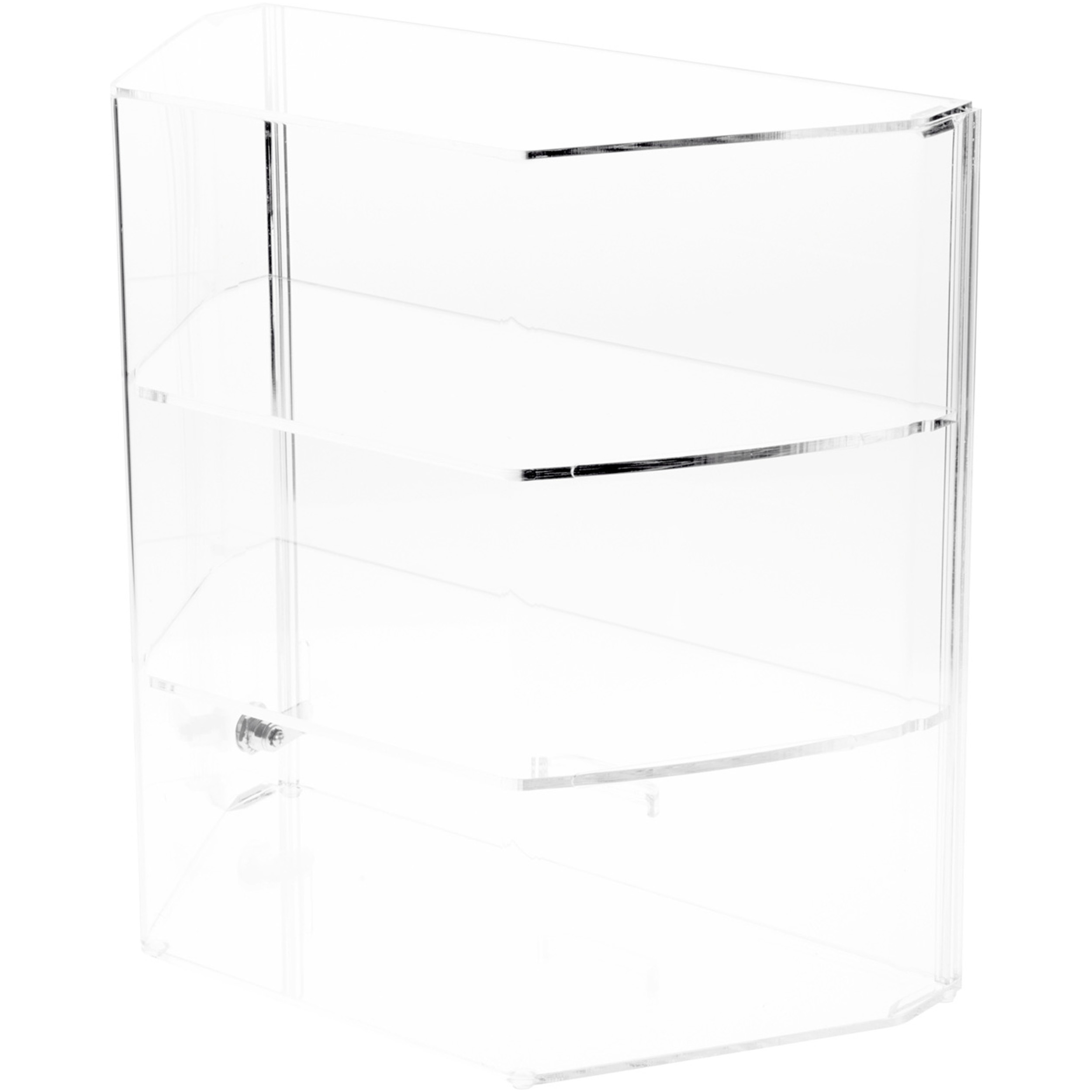 Plymor Clear Acrylic Locking Display Case with Angled Sides and Sliding ...