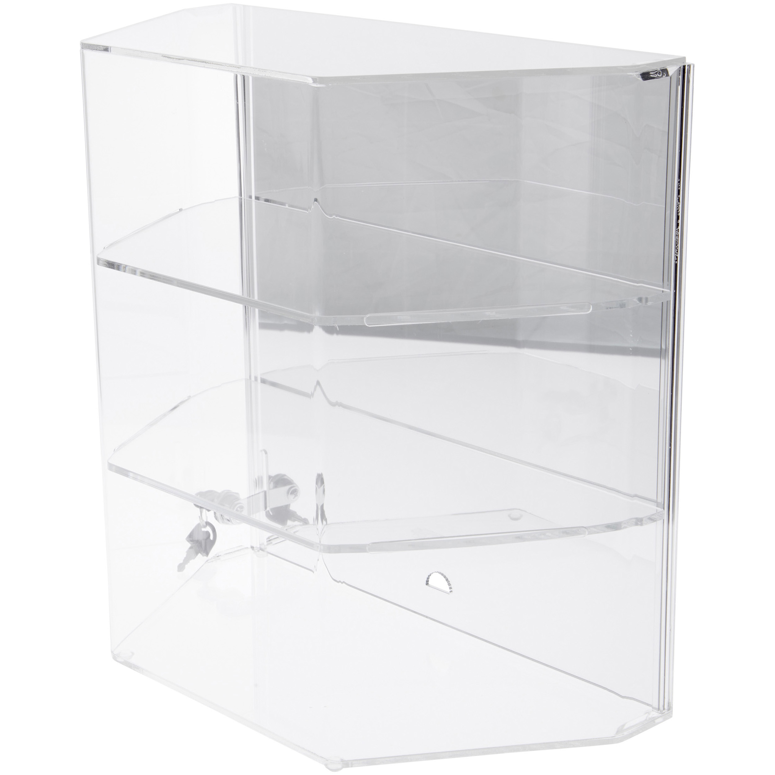Plymor Clear Acrylic Locking Display Case with Angled Sides and Sliding ...