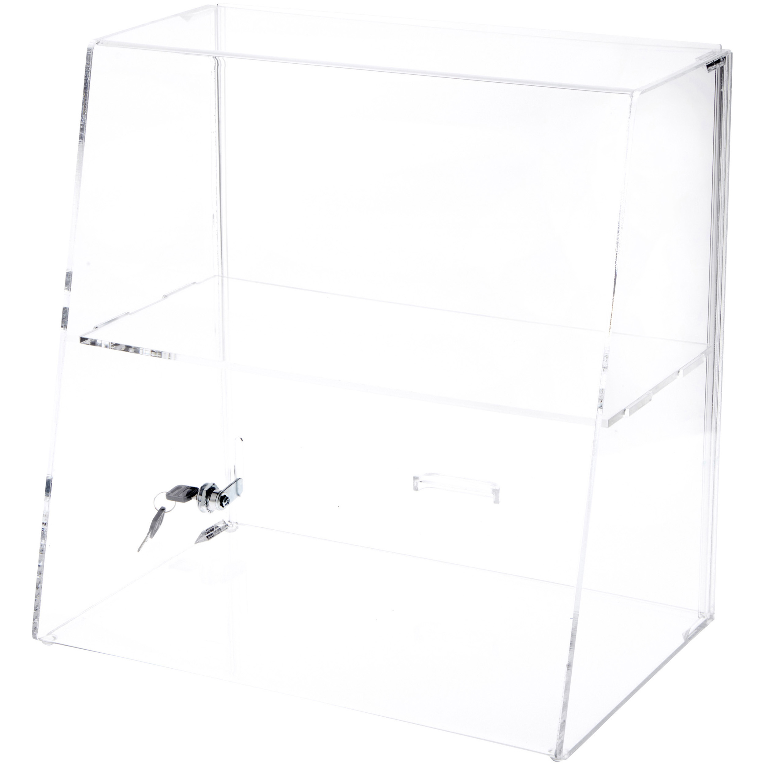 Plymor Clear Acrylic Locking Display Case with Slanted Front and ...