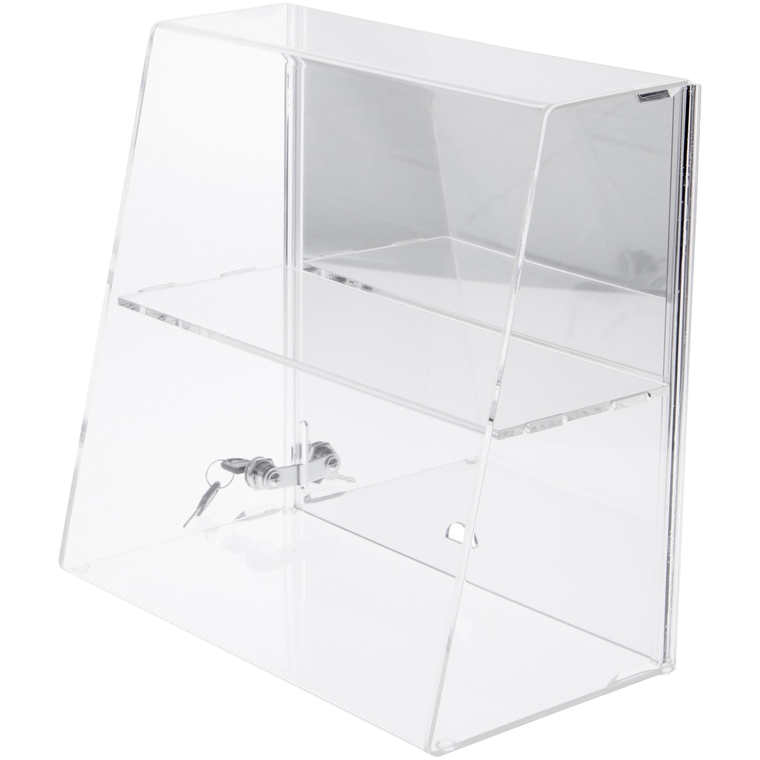 Plymor Clear Acrylic Locking Display Case with Slanted Front and ...