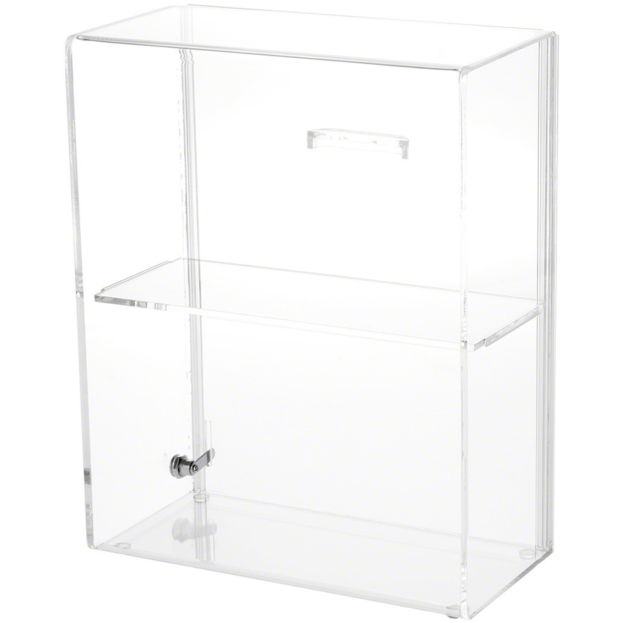 Plymor Clear Acrylic Locking Display Case with Sliding Back, 1 Shelf ...