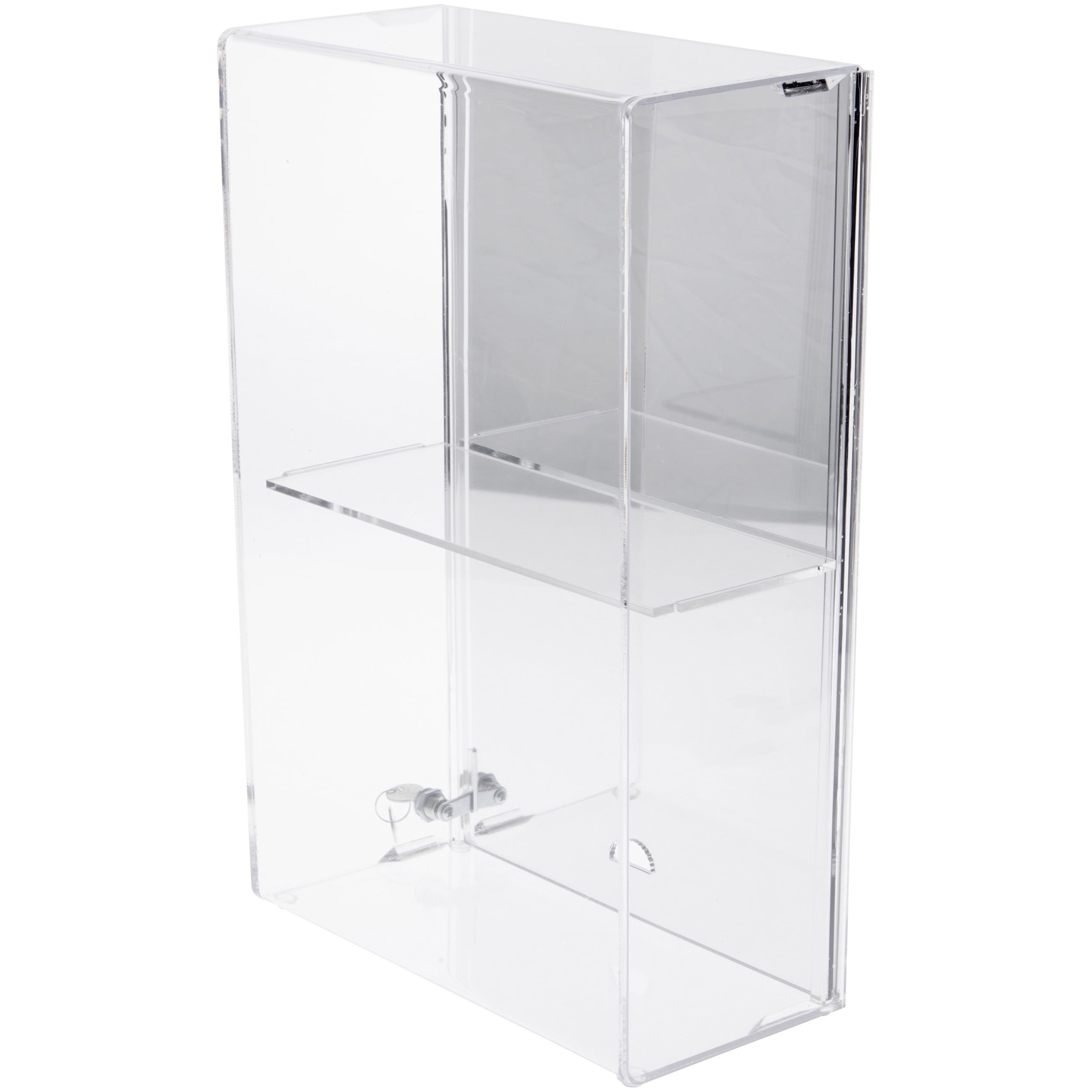 Plymor Clear Acrylic Locking Display Case with Sliding Back, 1 Shelf ...