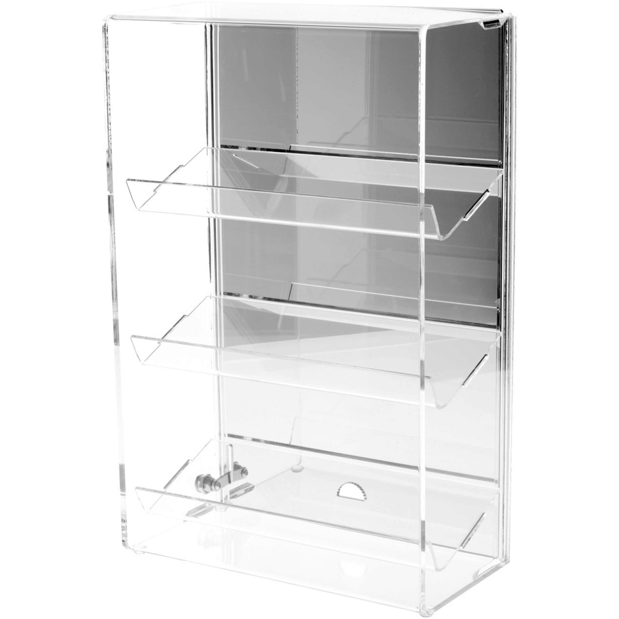 Plymor Clear Acrylic Locking Display Case with Sliding Back, 3 Angled ...