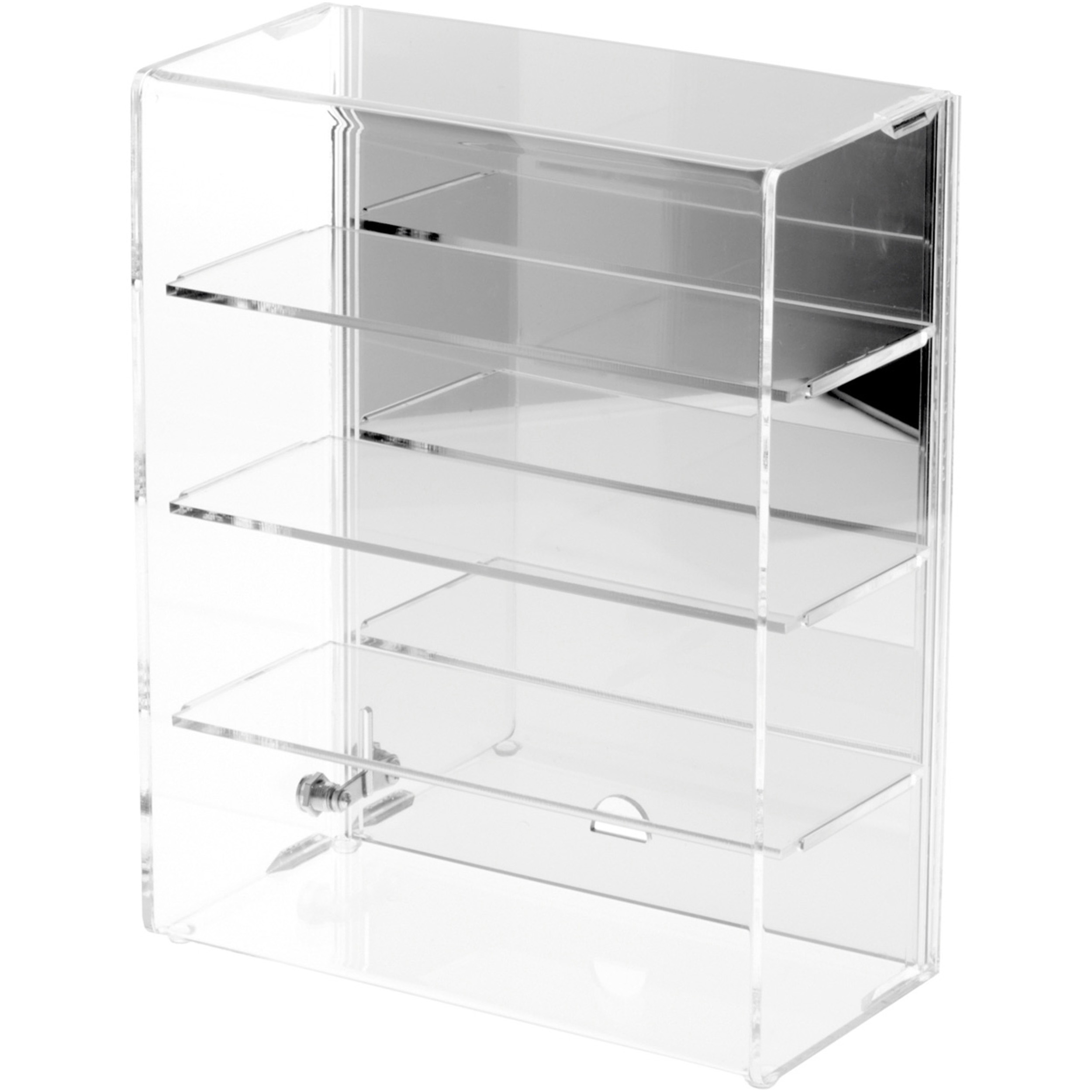 Plymor Clear Acrylic Locking Display Case with Sliding Back, 3 Shelves ...