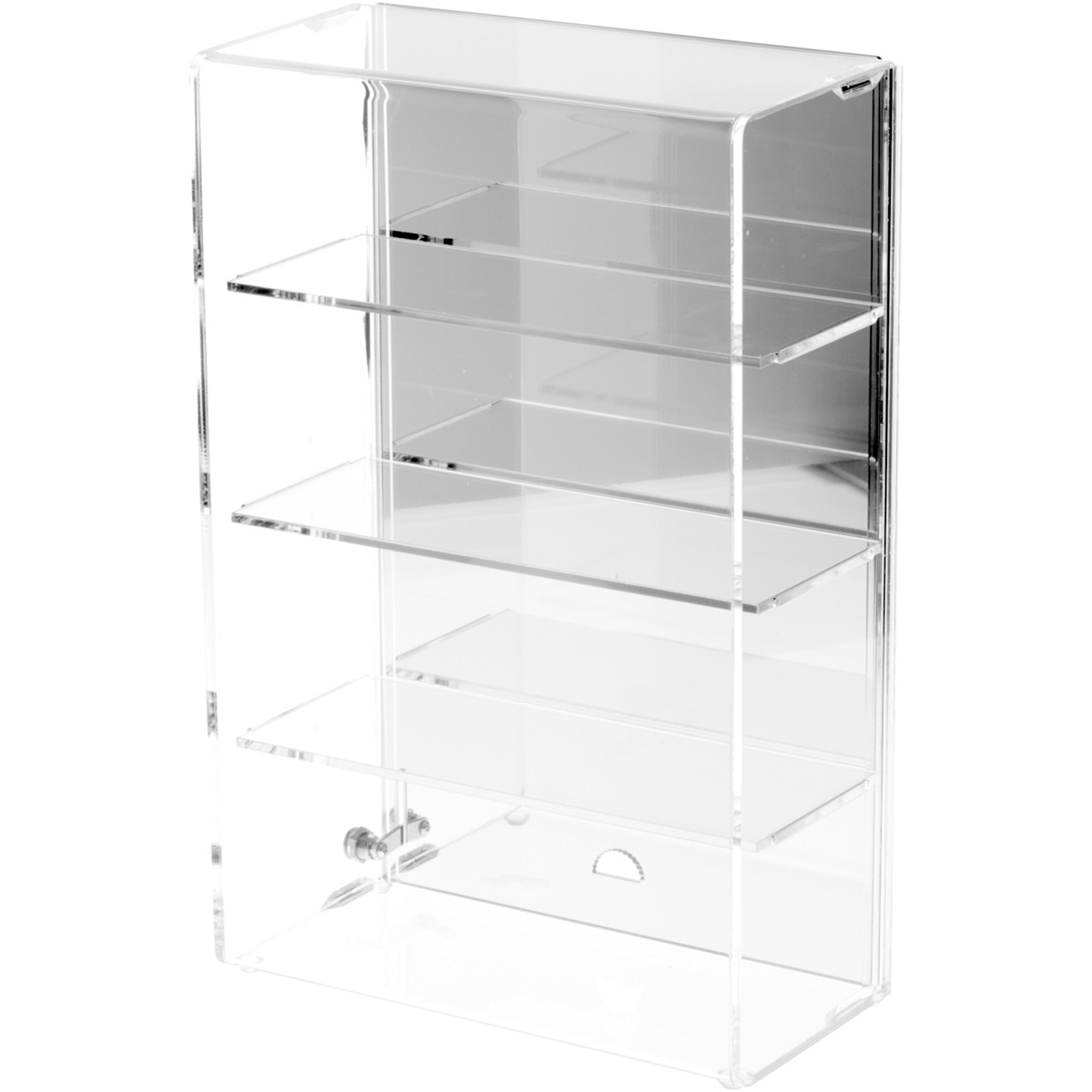 Plymor Clear Acrylic Locking Display Case with Sliding Back, 3 Shelves ...