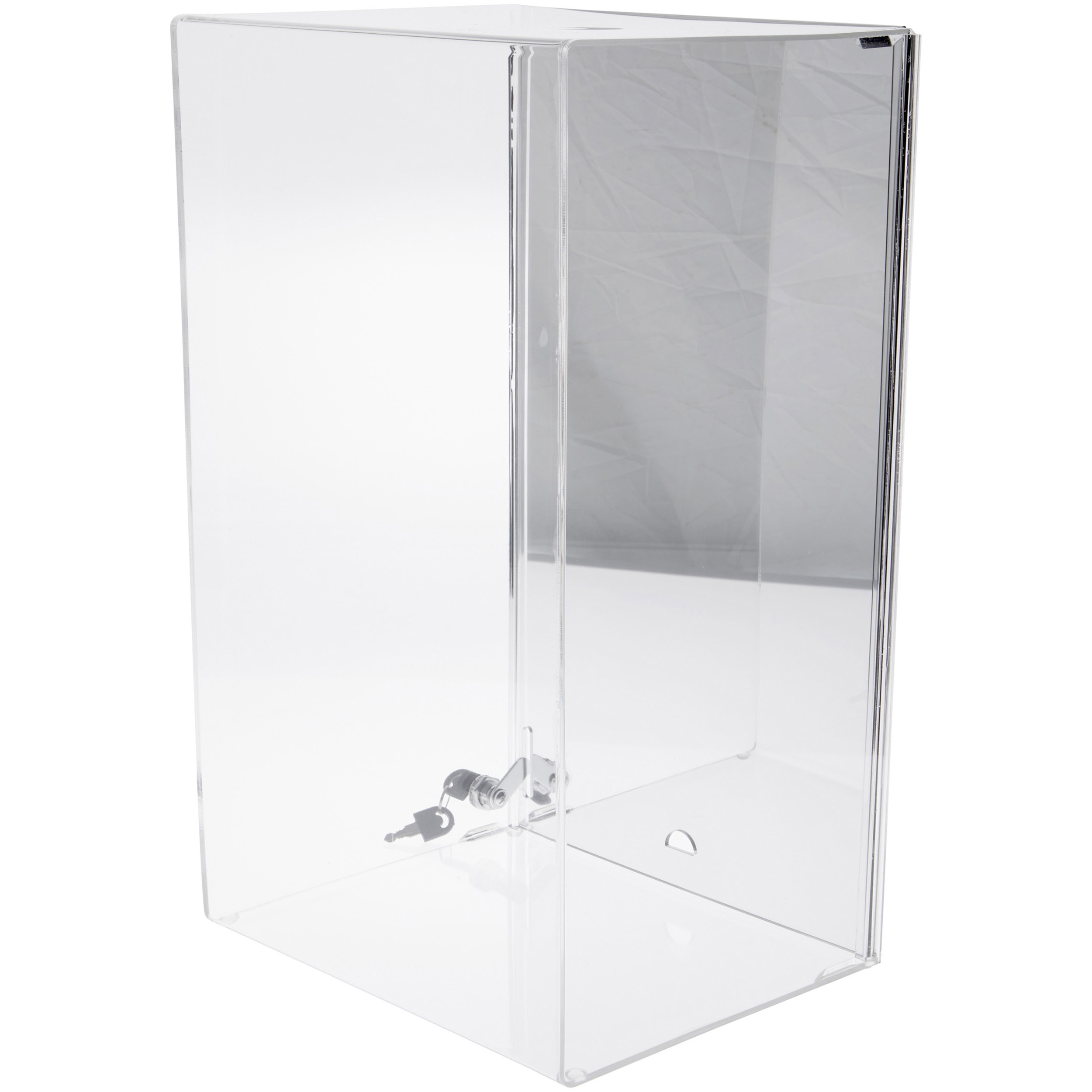 Plymor Clear Acrylic Locking Display Case with Sliding Back, No Shelf ...