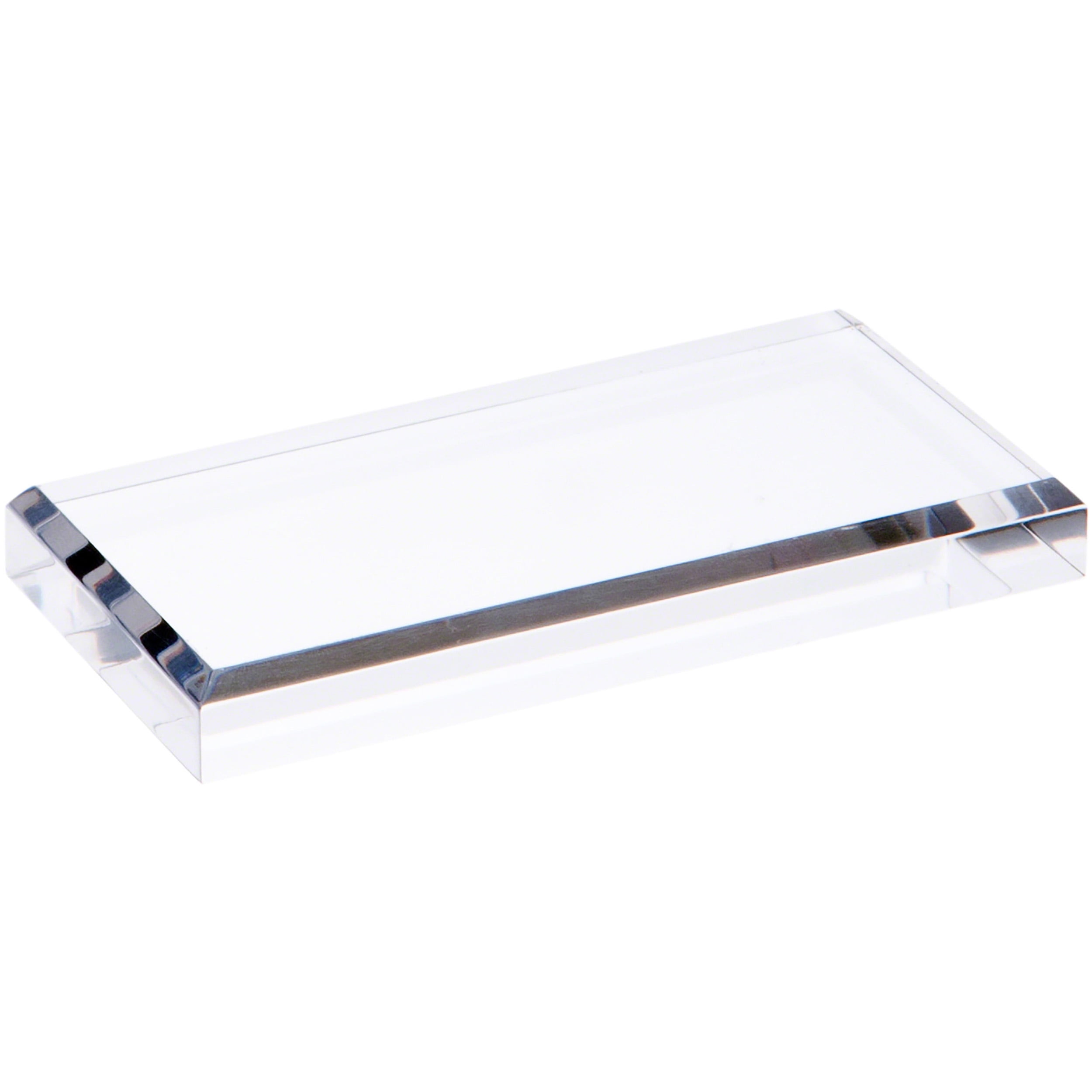 Plymor Clear Acrylic Rectangular Beveled Display Base, 4" W x 2" D x 0. ...