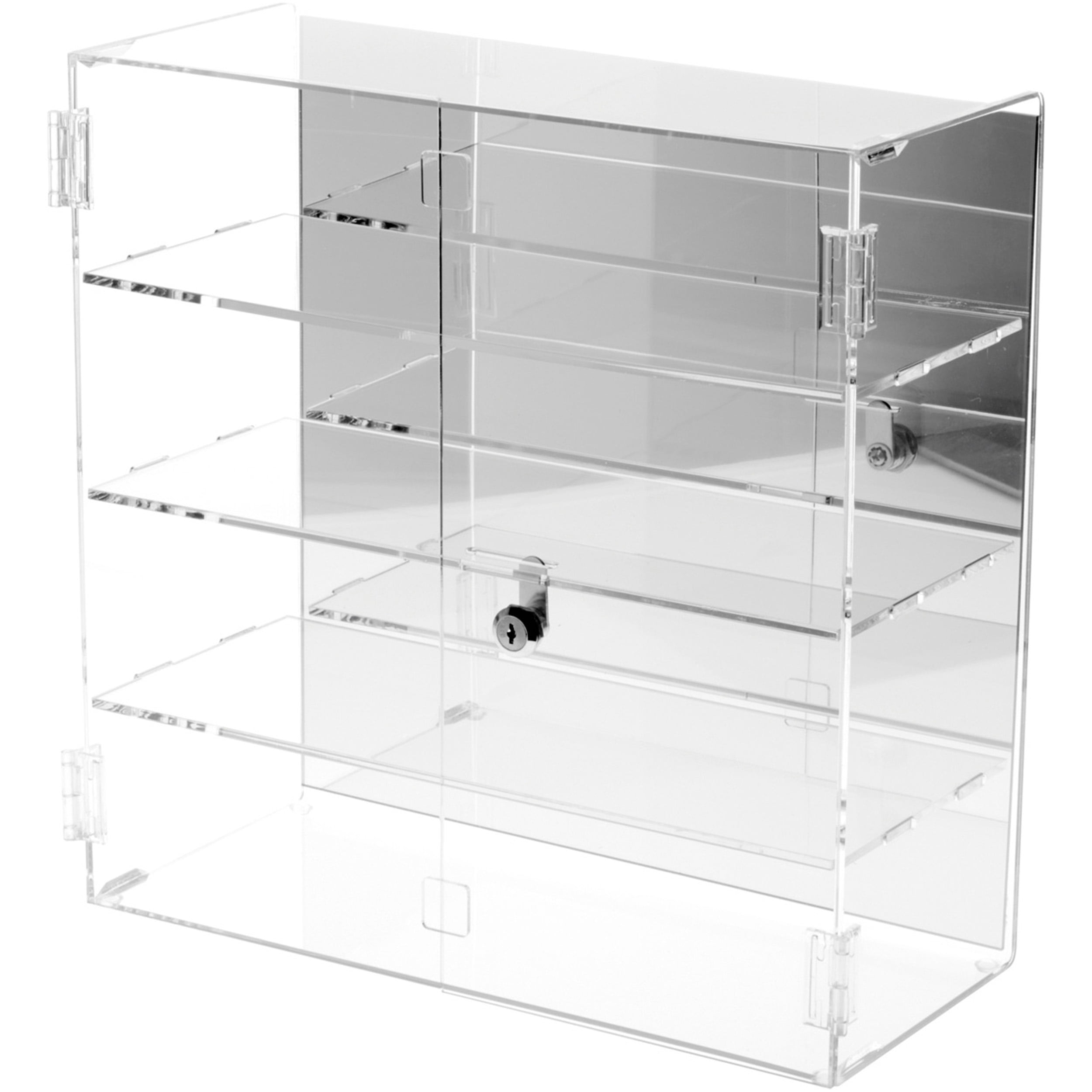 Plymor Clear Acrylic Rectangular Locking Display Case, 3 Shelves ...