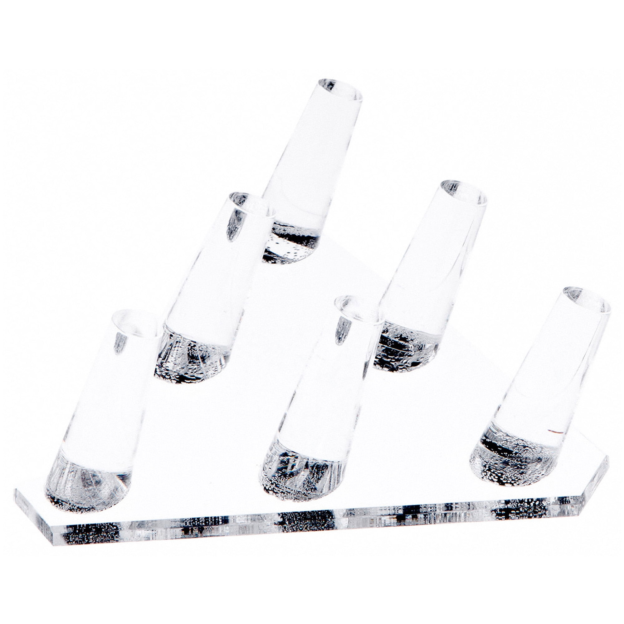 Plymor Clear Acrylic Ring Finger Display, Six, 5.5" W x 5" D x 1.75" H ...