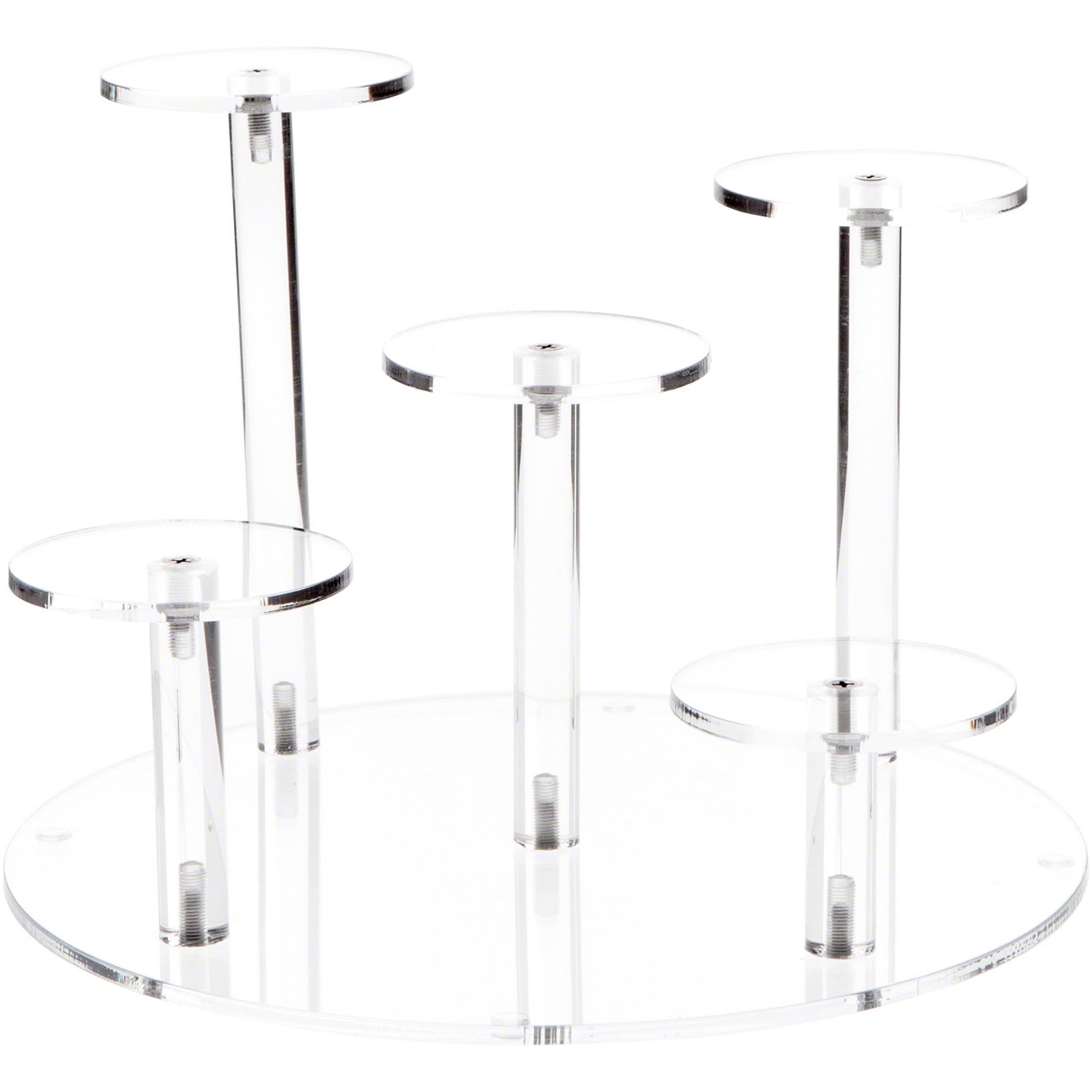 Plymor Clear Acrylic Round 10" Base Display Riser with 5 Round 3 ...